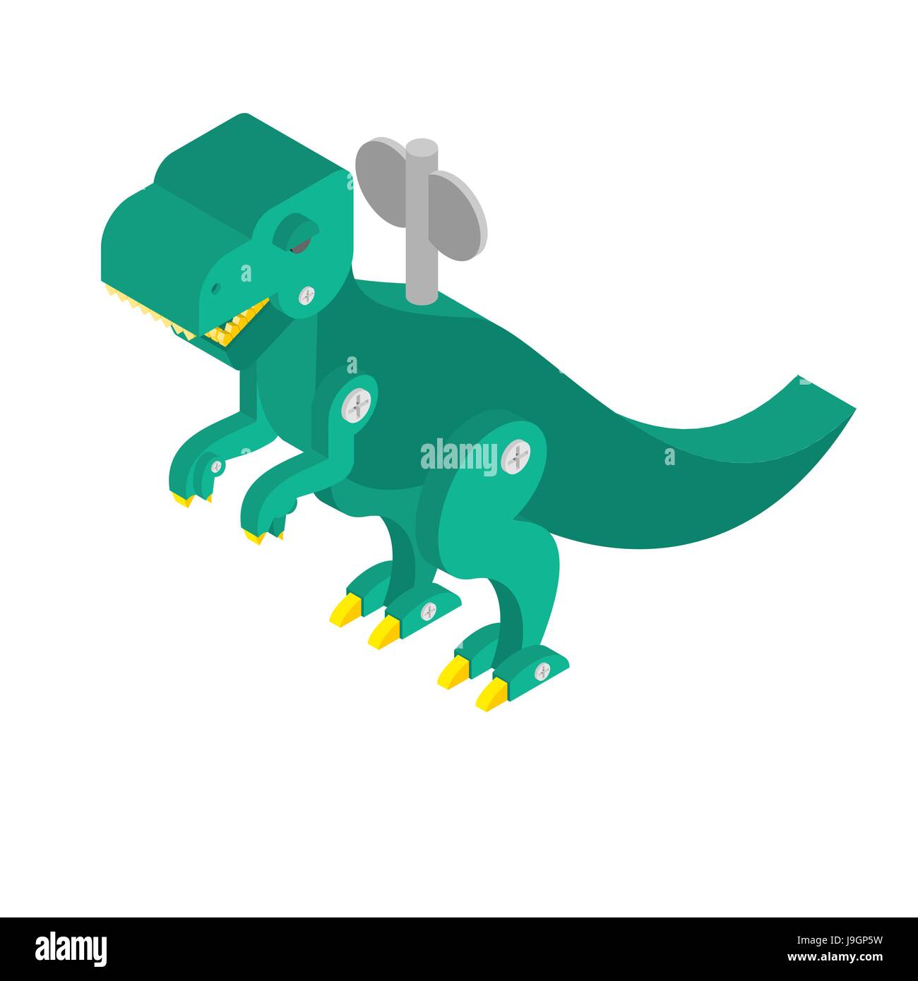 Dinosaur toy clockwork. Vintage Tyrannosaurus and key. Dino T-rex Stock ...