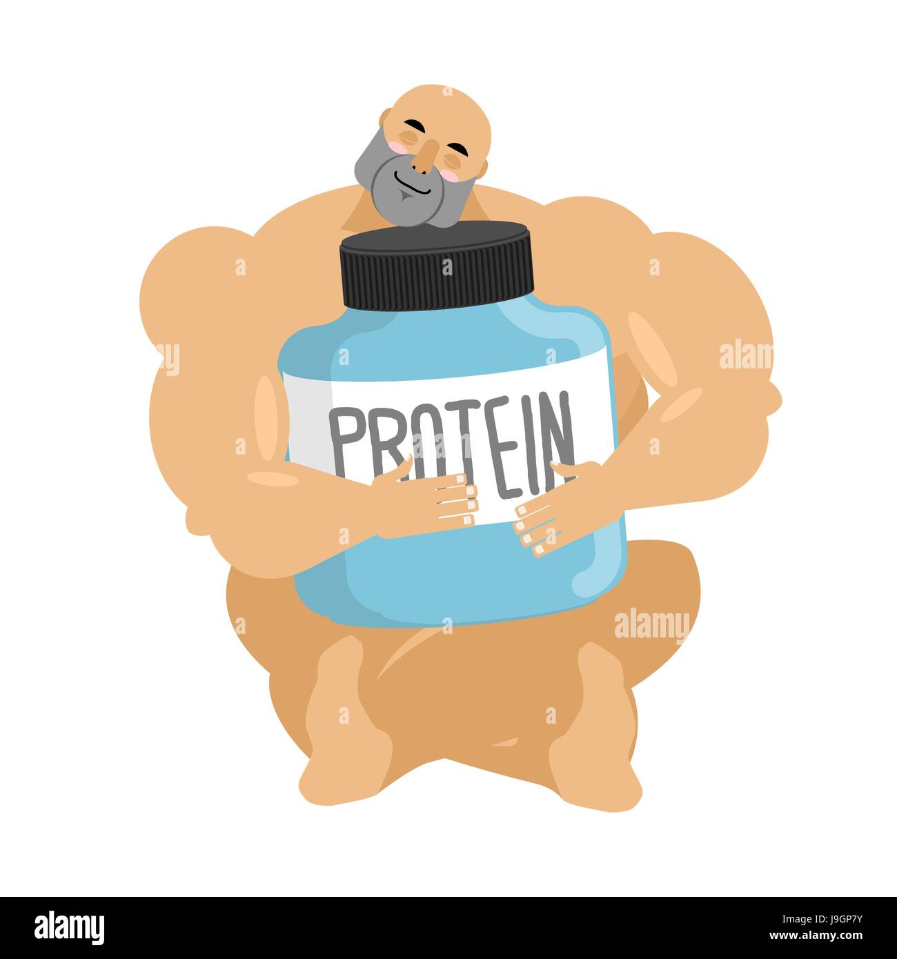 Muscle man eating protein Stock Vector Images - Alamy
