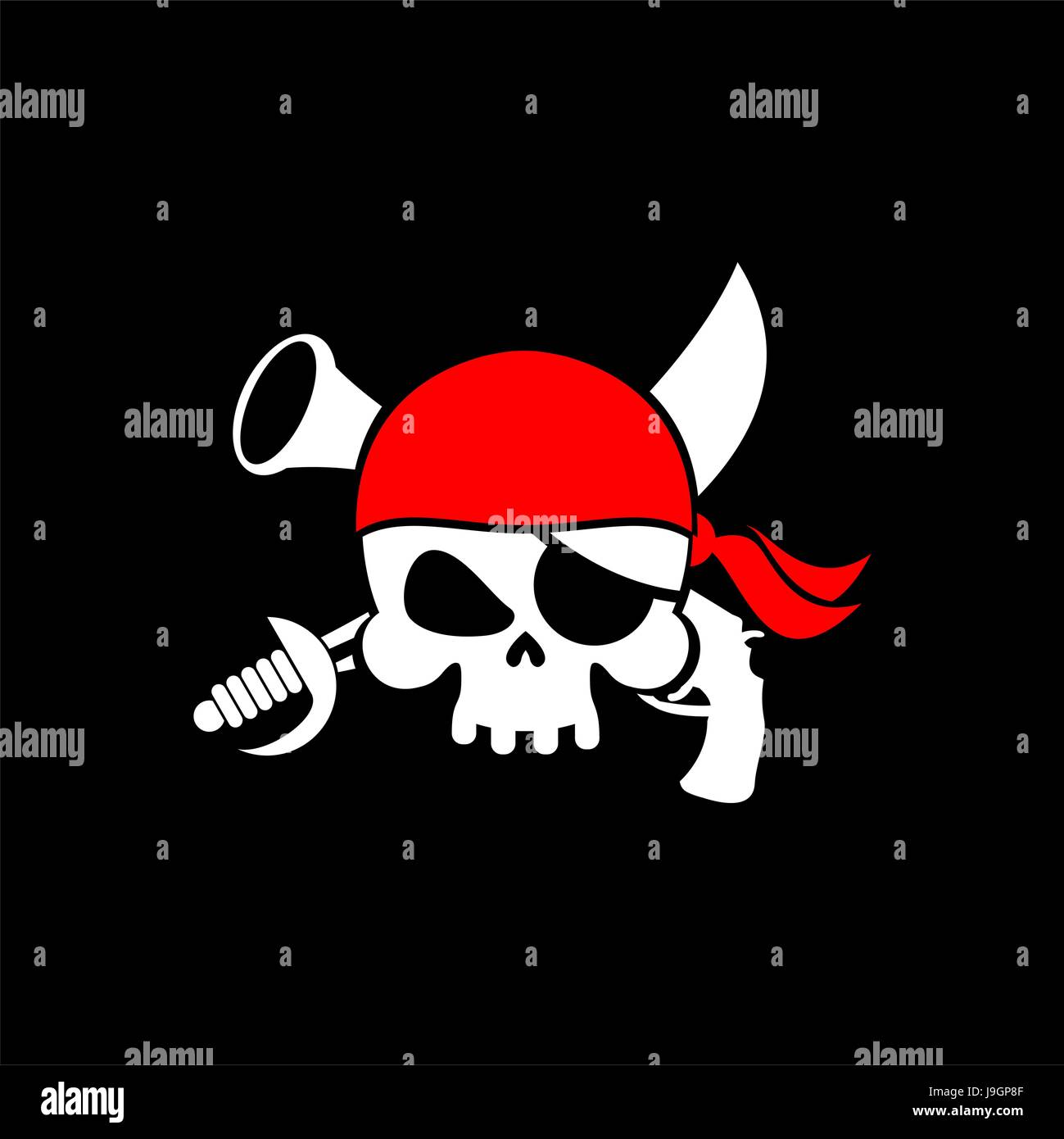 Pirate flag skull. Black Banner filibuster. Head skeleton pirates ...