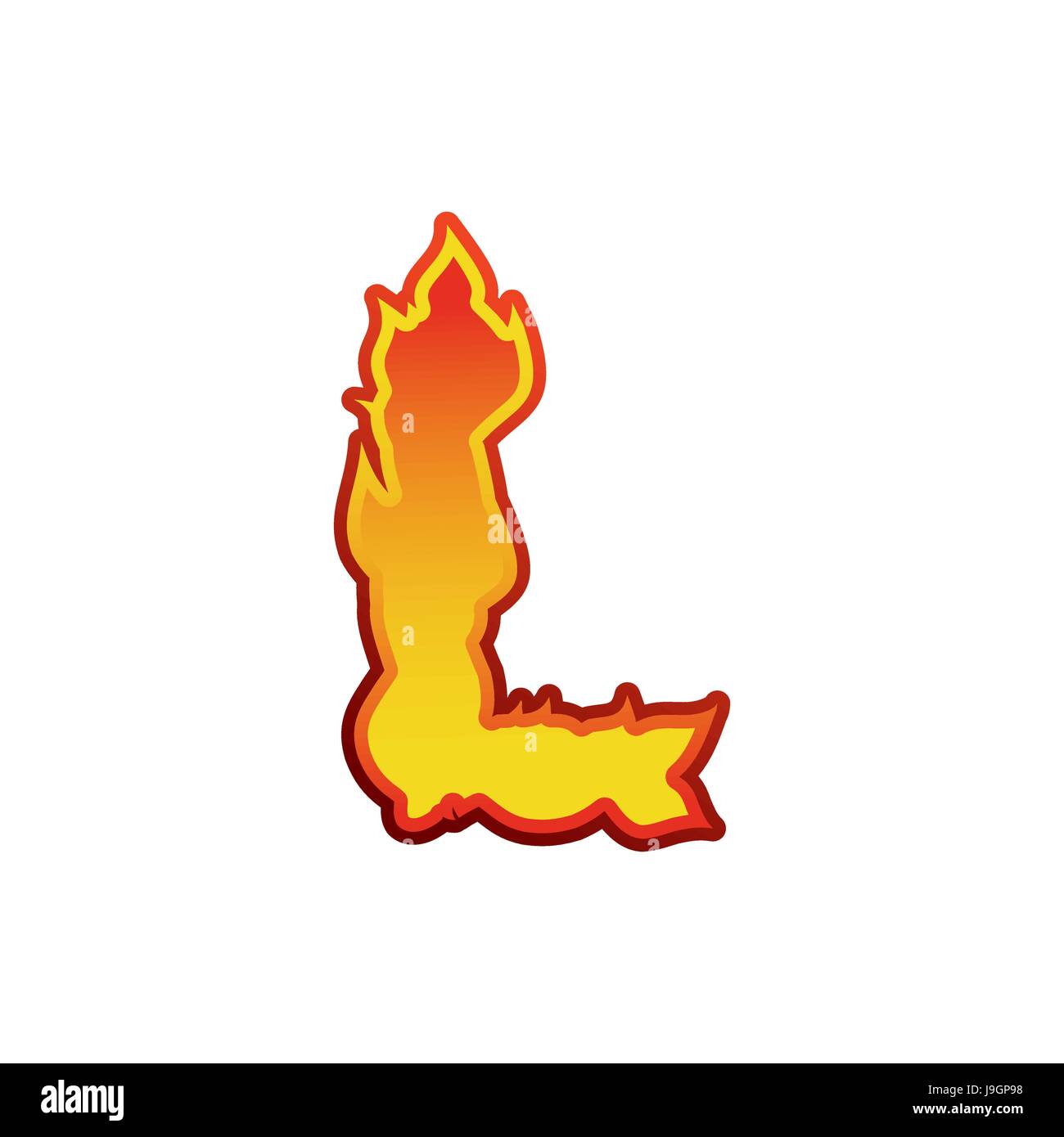 Letter L fire. Flames font lettering. Tattoo alphabet character. fiery ...