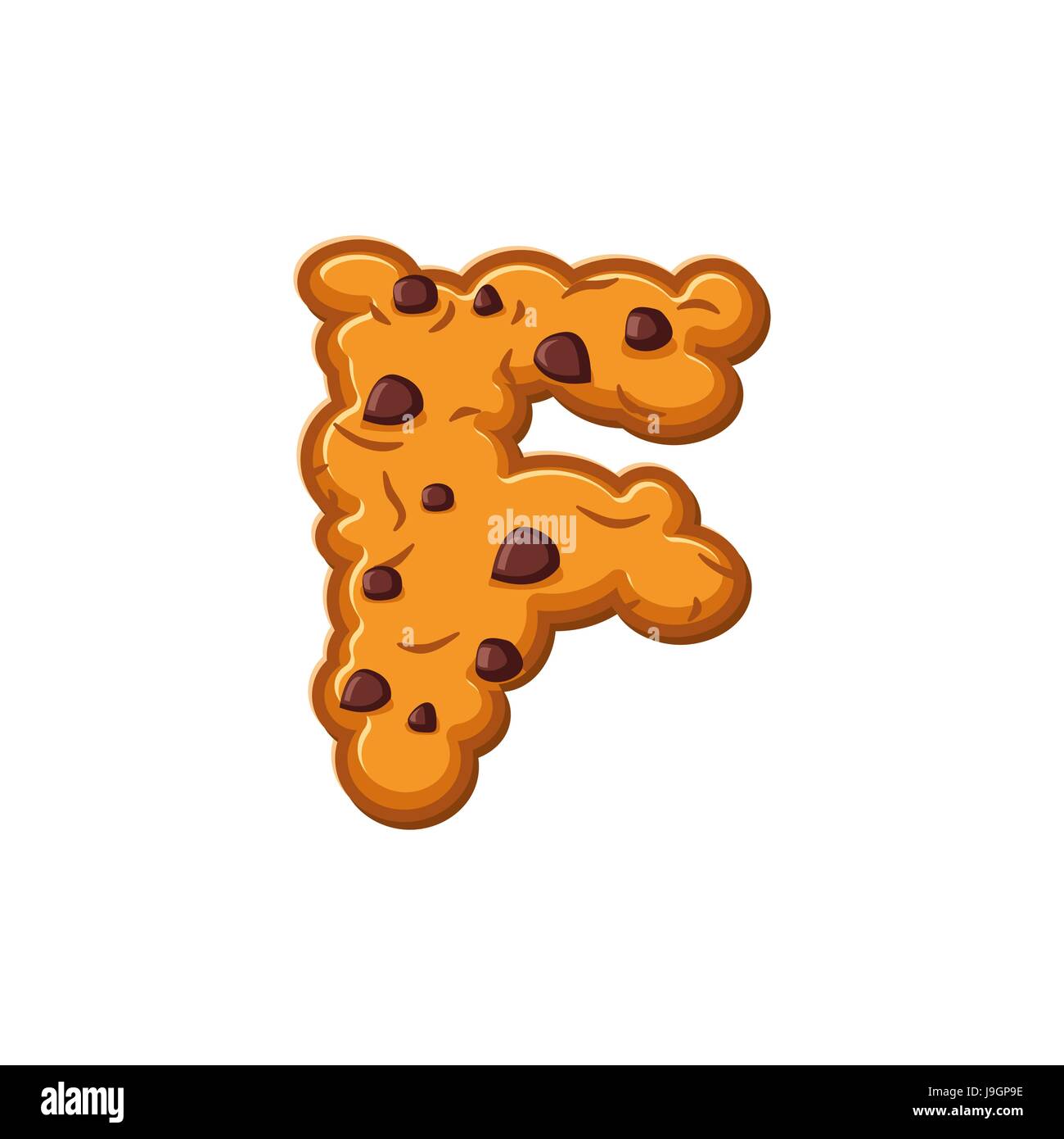 F letter cookies. Cookie font. Oatmeal biscuit alphabet symbol. Food ...