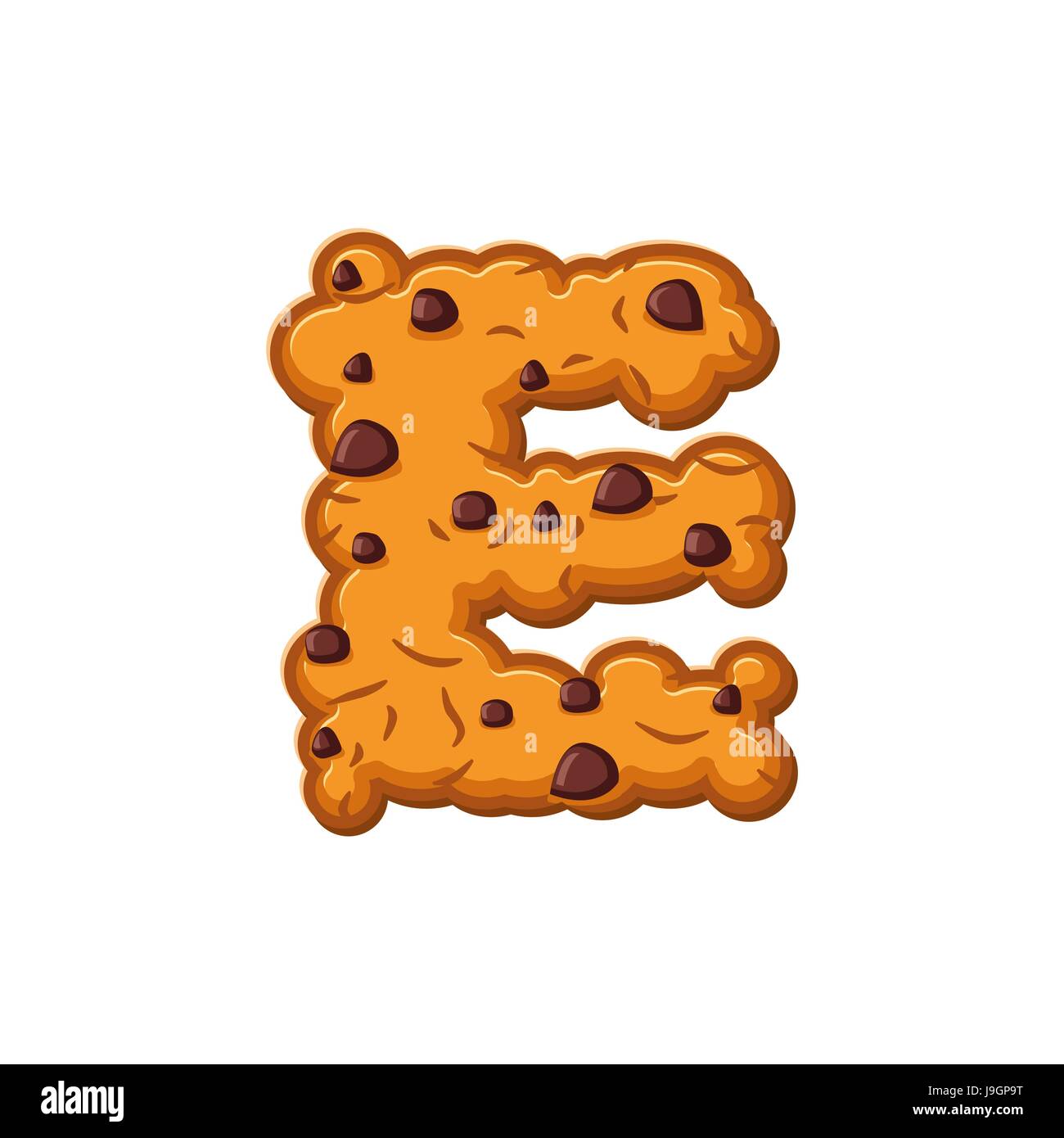 E letter cookies. Cookie font. Oatmeal biscuit alphabet symbol. Food ...