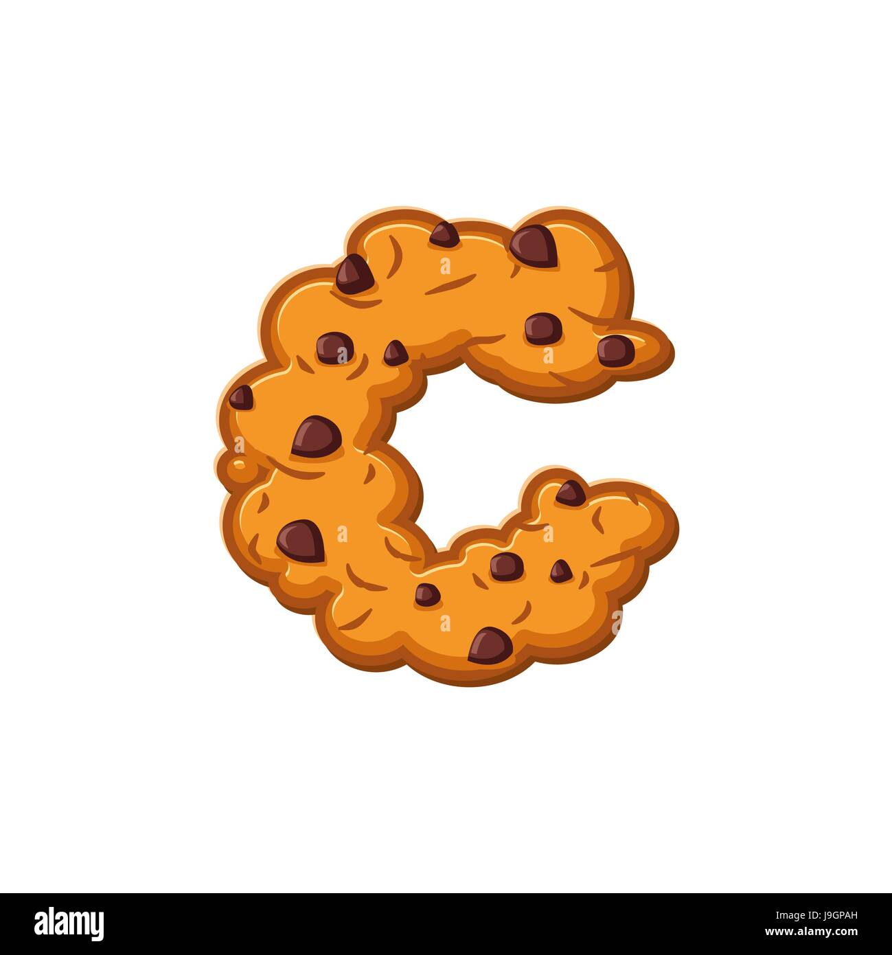 C letter cookies. Cookie font. Oatmeal biscuit alphabet symbol. Food ...