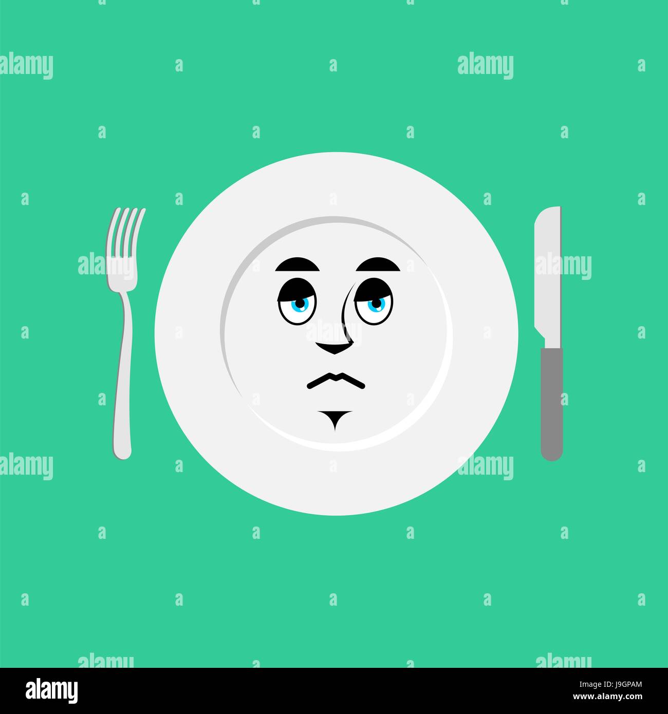 Plate food sad Stock Vector Images - Alamy