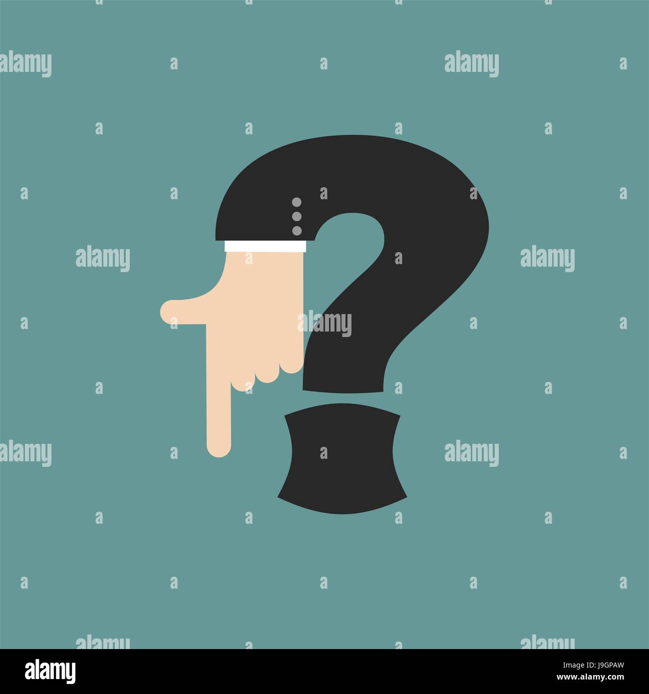 Question mark businessman hand font. It shows finger print. Arm symbol ...