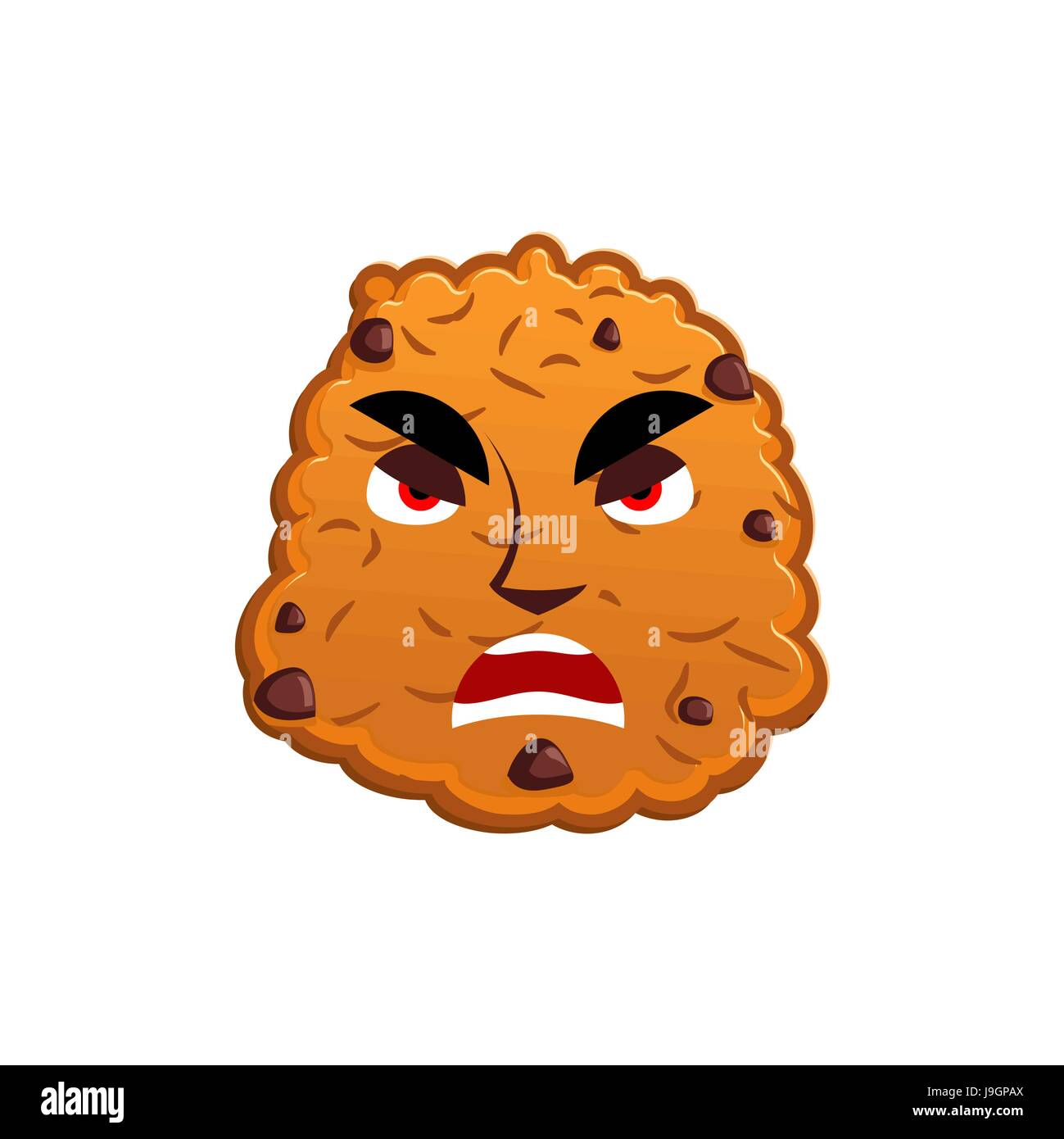 Cookies angry Emoji. biscuit emotion aggressive. Food Isolated Stock ...