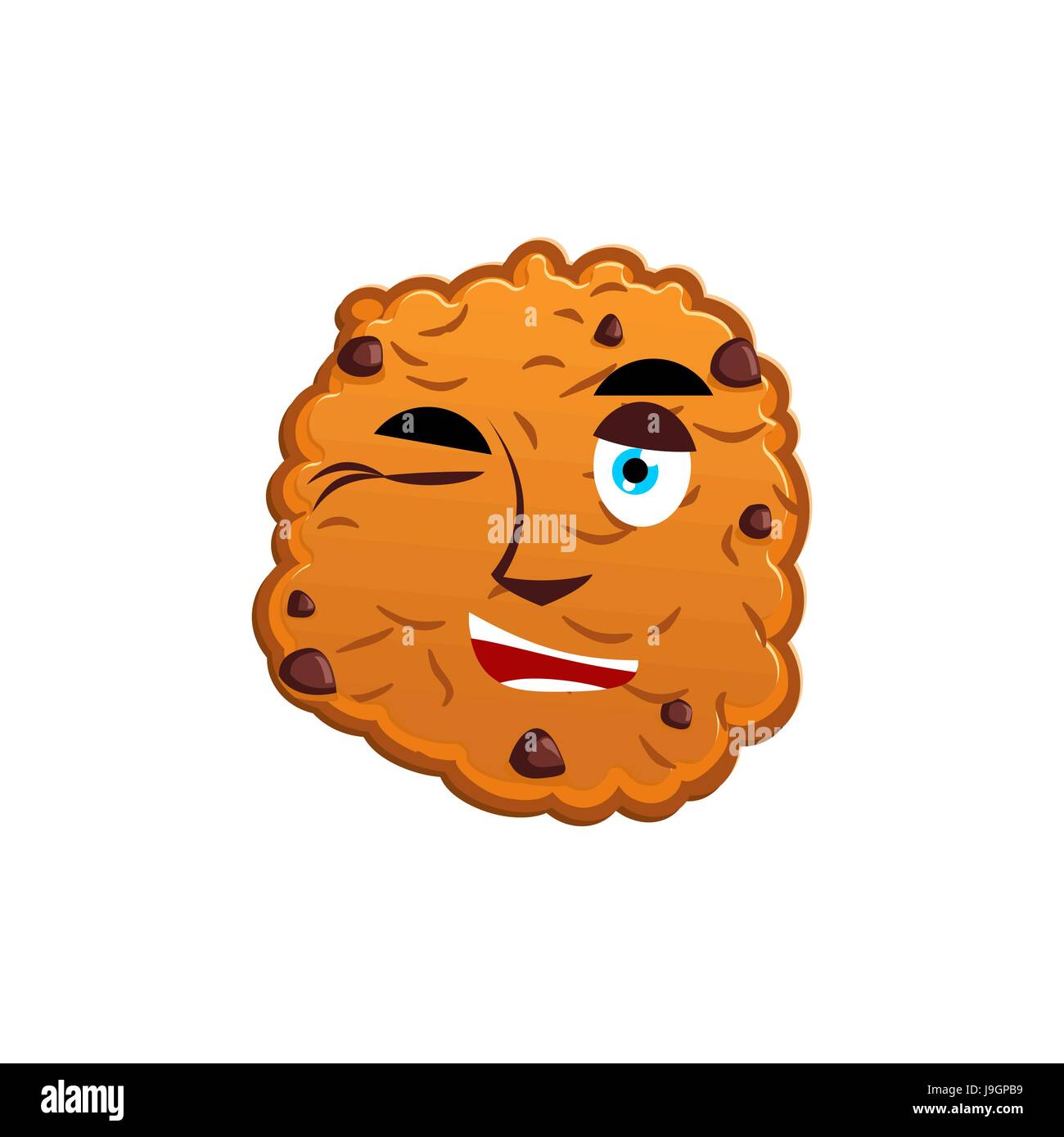 Smiley face cookie yellow Stock Vector Images - Alamy