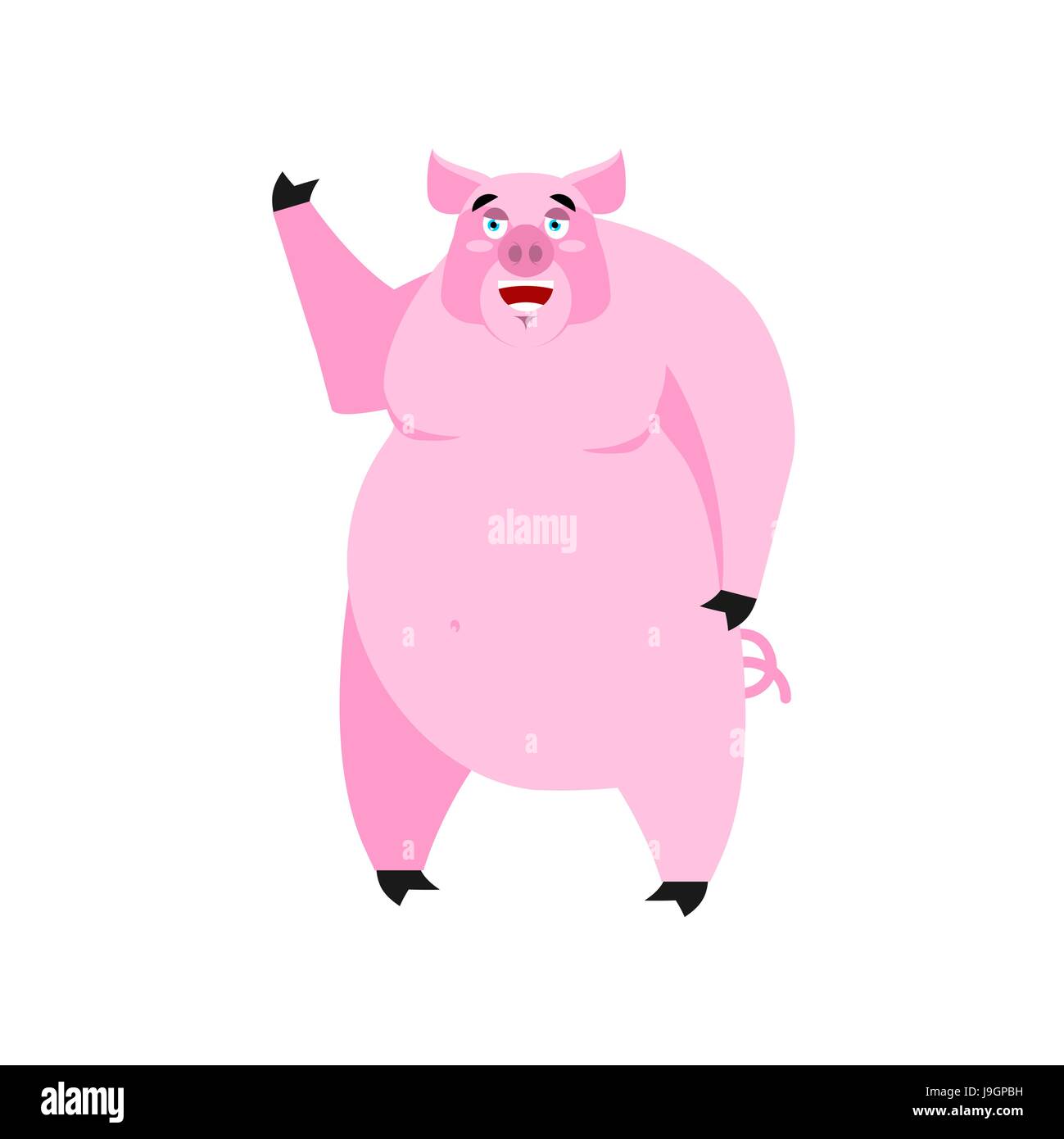 Pig happy Emoji. piggy merry emotion on white background. Farm animal ...