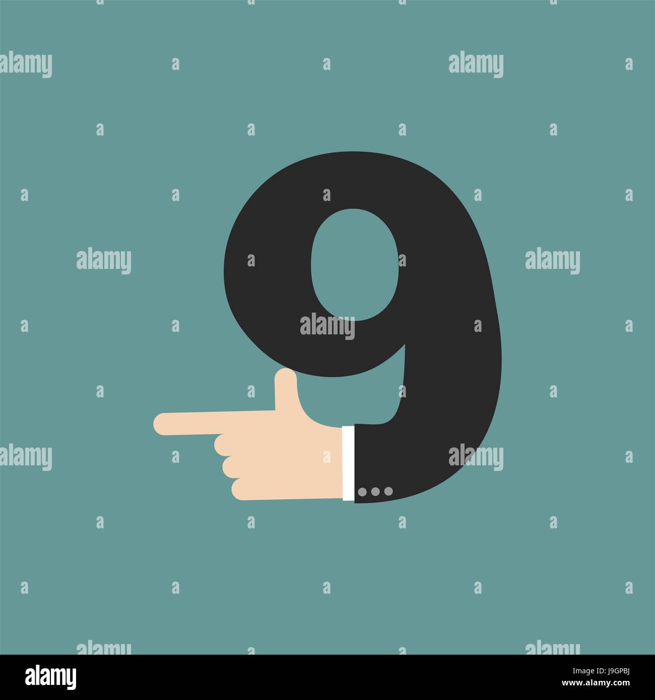Number letter businessman hand font Stock Vector Images - Alamy