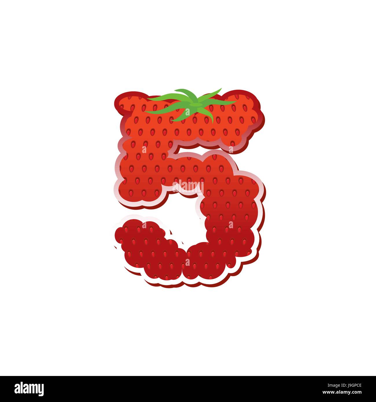 Number strawberry font red berry hi-res stock photography and images ...