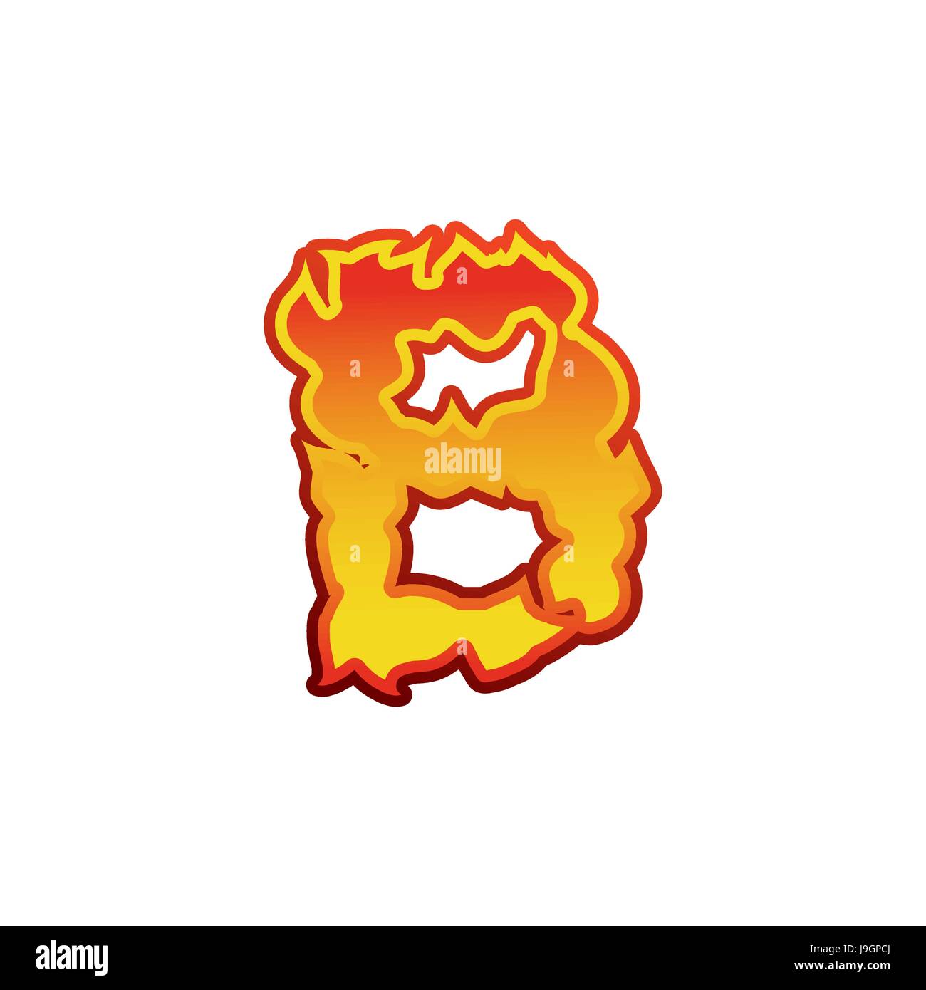 Letter B fire. Flames font lettering. Tattoo alphabet character. fiery ...