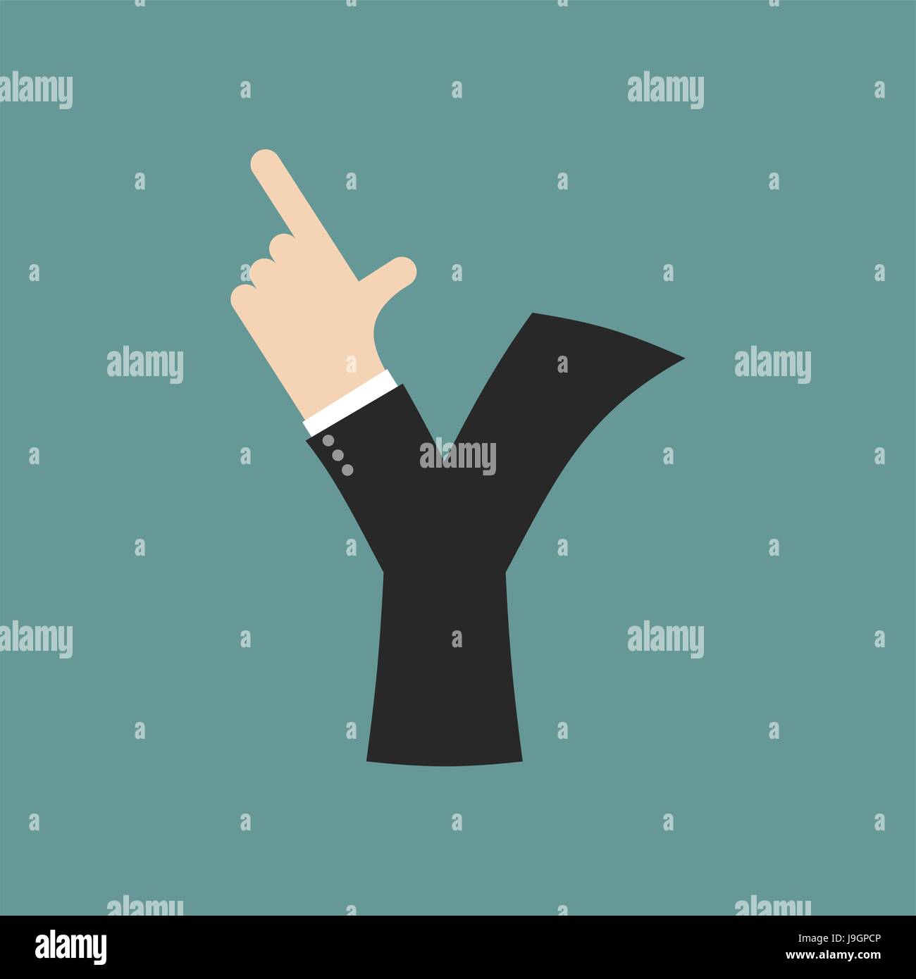 Y letter businessman hand font. It shows finger print. Arm symbol ...