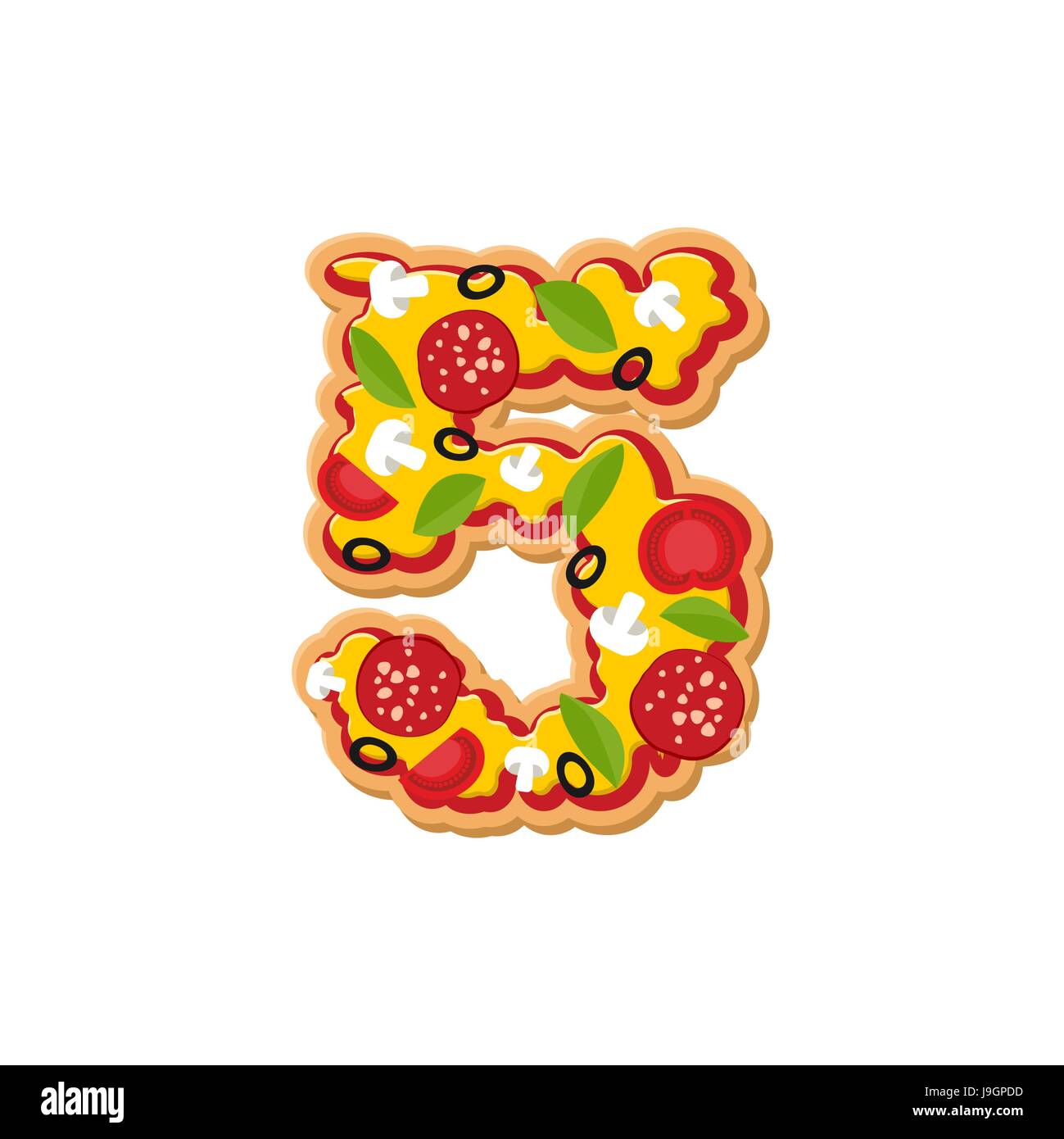 Red circle with number five Stock Vector Images - Alamy