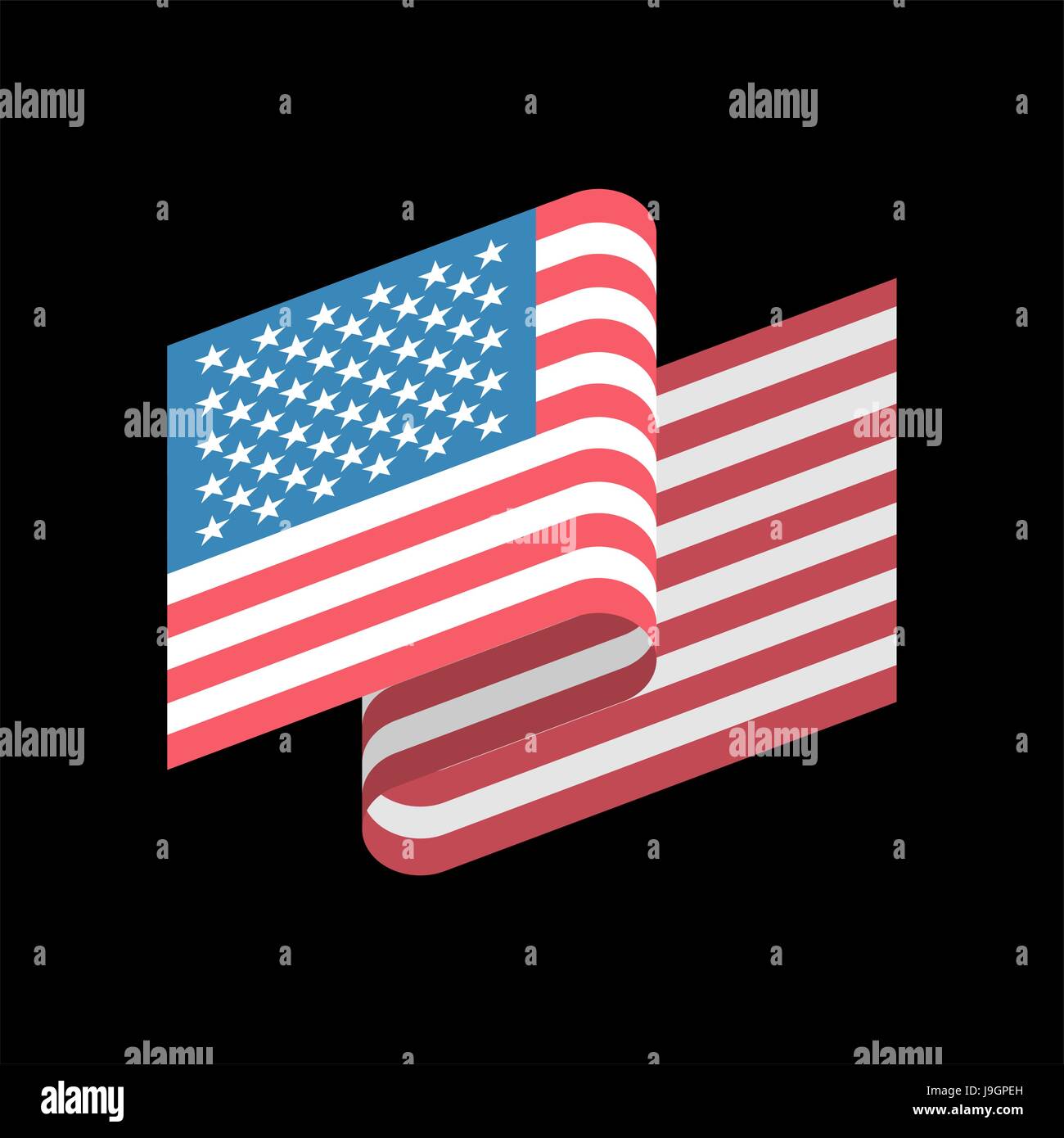 USA Flag isolated. America ribbon banner. state symbol Stock Vector ...
