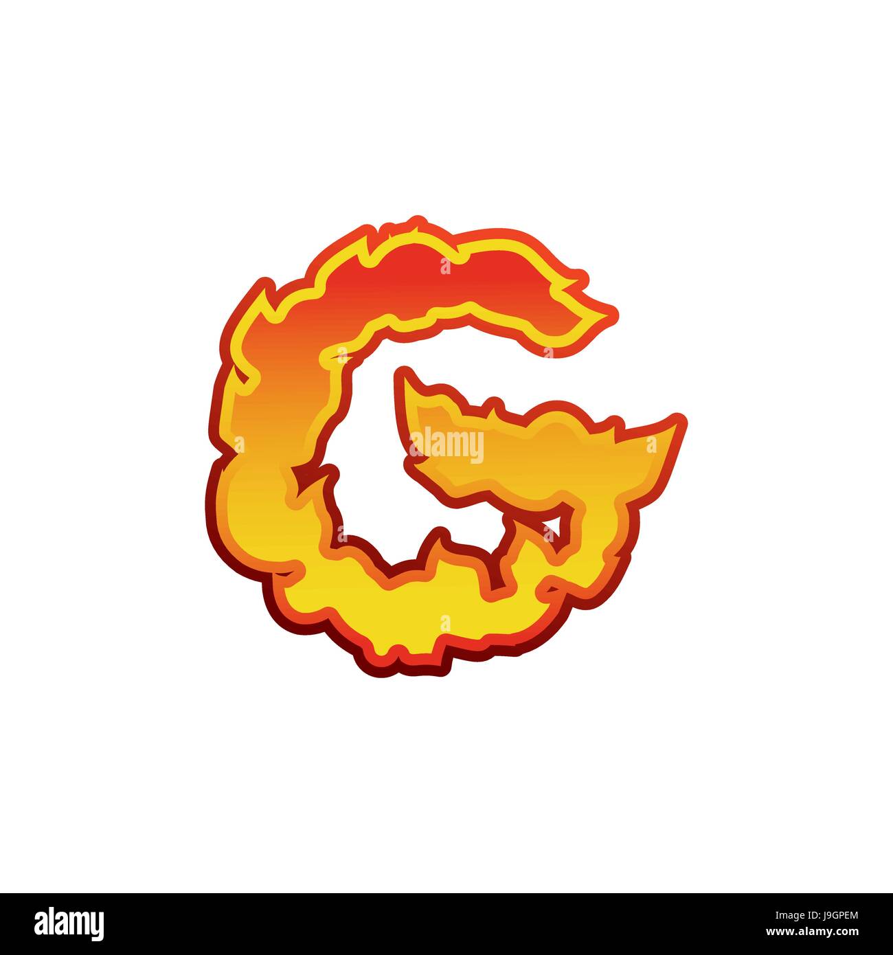 Letter G fire. Flames font lettering. Tattoo alphabet character. fiery ...