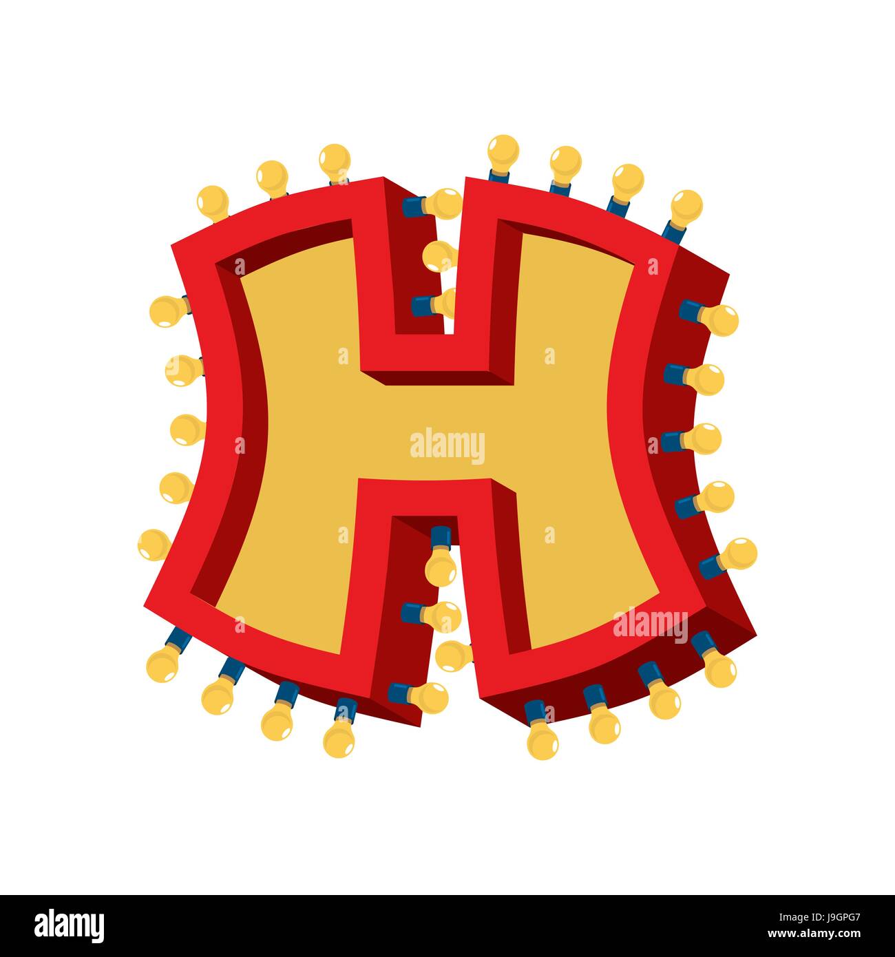 Neon letter h Stock Vector Images - Alamy
