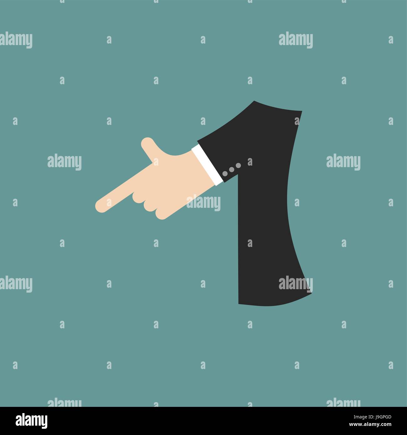 Number 1 Letter Businessman Hand Font It Shows Finger Print Arm