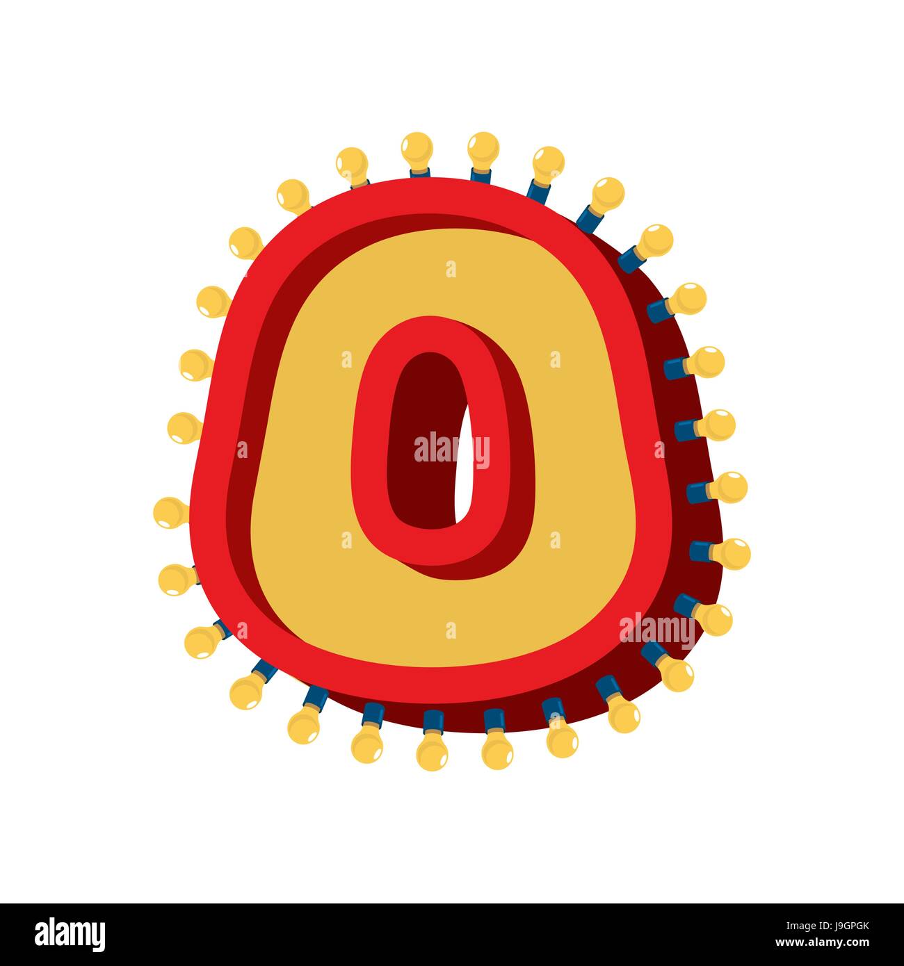 Letter O lamp glowing font. Vintage light bulb alphabet. Retro ABC ...