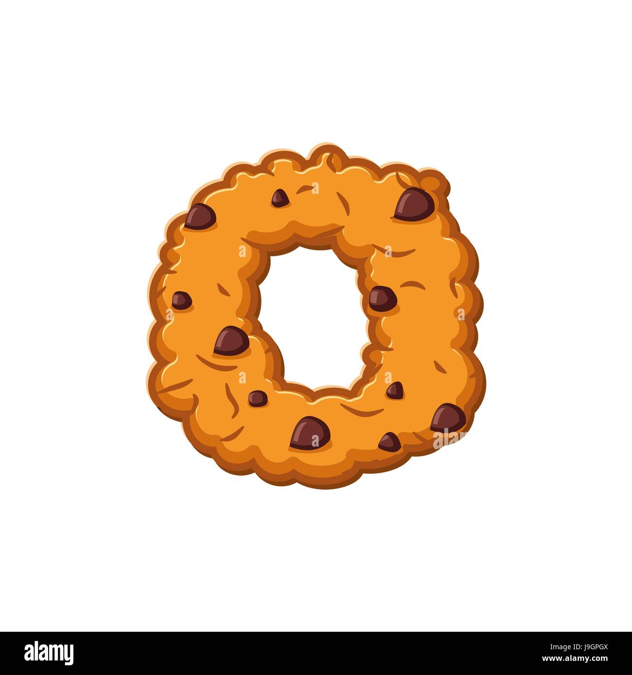 O letter cookies. Cookie font. Oatmeal biscuit alphabet symbol. Food ...