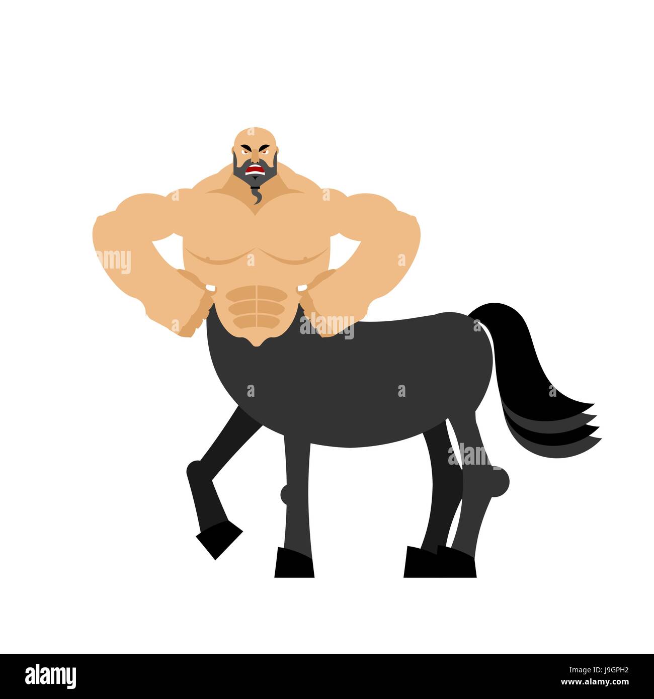 Centaur fairytale creature. Man horse isolated. Fantastic animal ...
