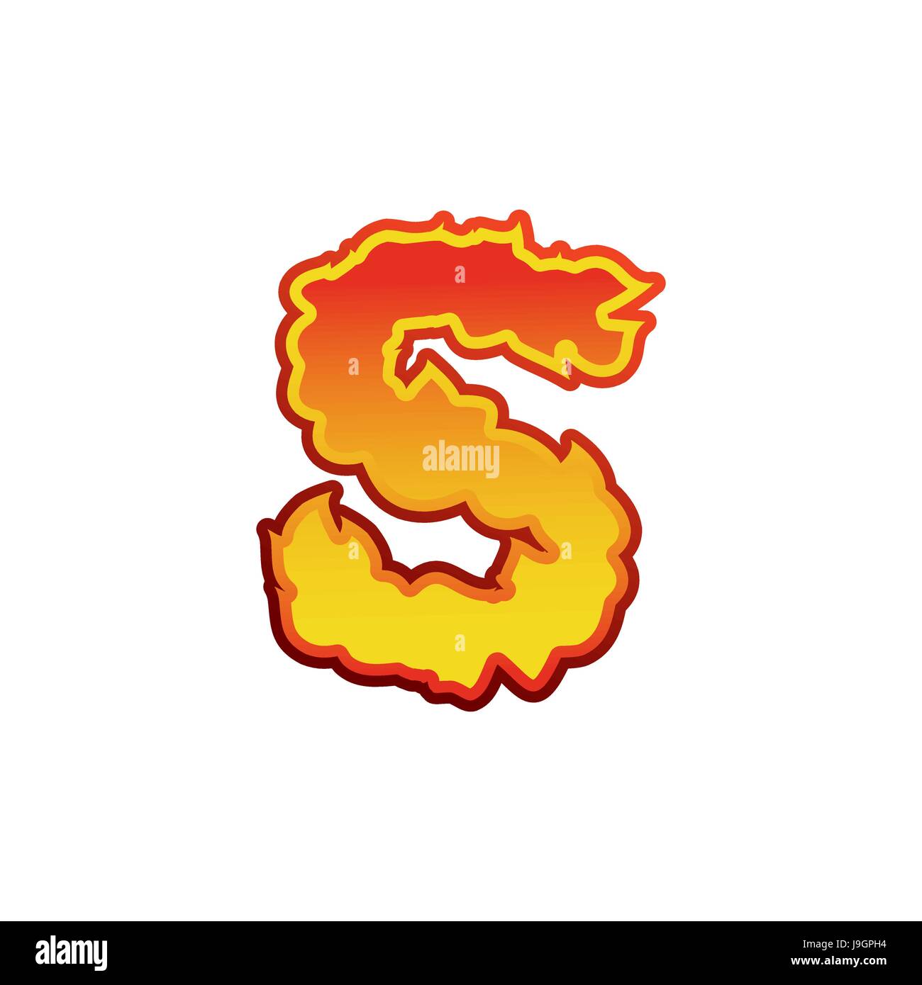 Letter S fire. Flames font lettering. Tattoo alphabet character. fiery ...