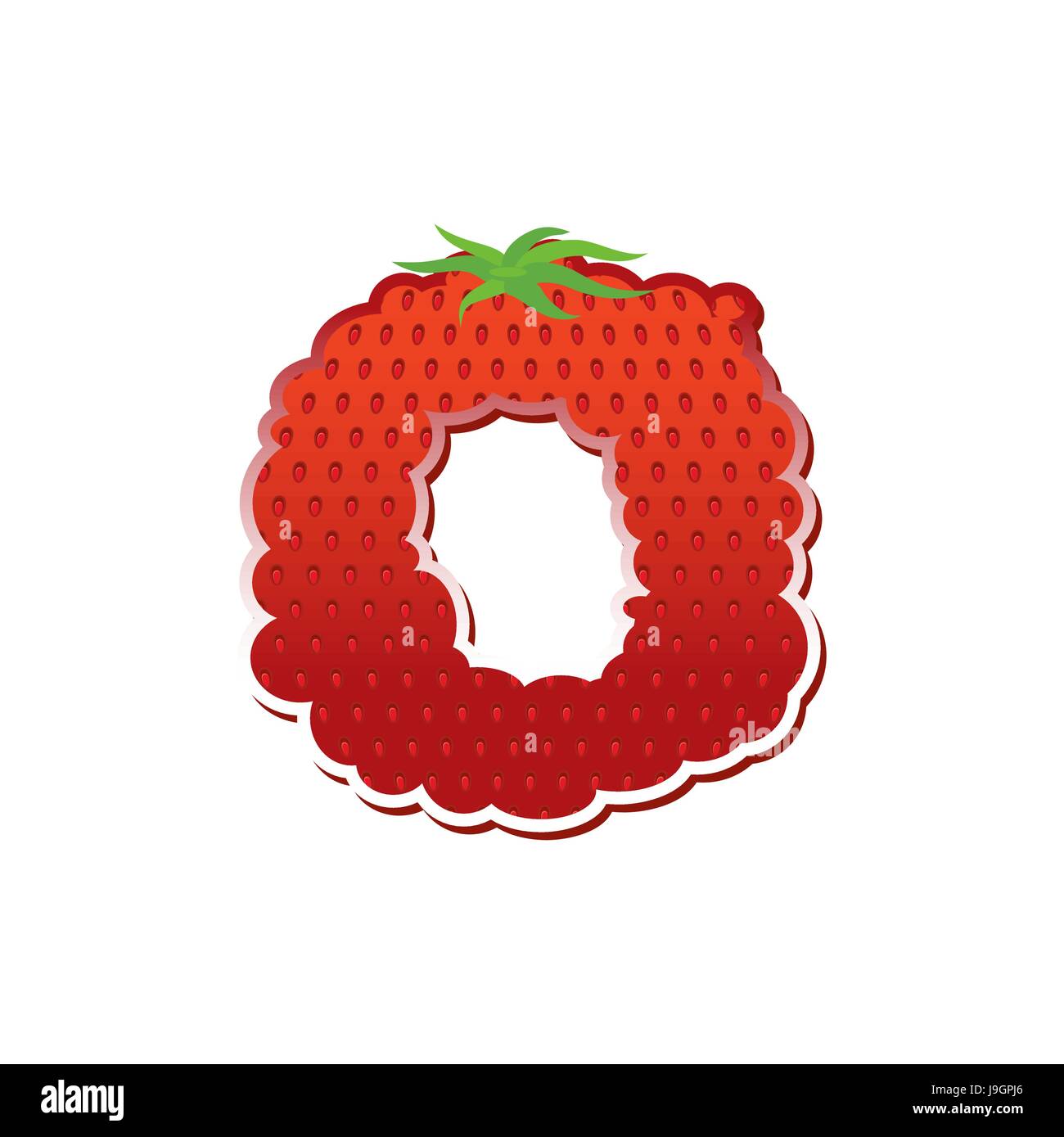 Letter O Strawberry font. Red Berry lettering alphabet. Fruits ABC ...