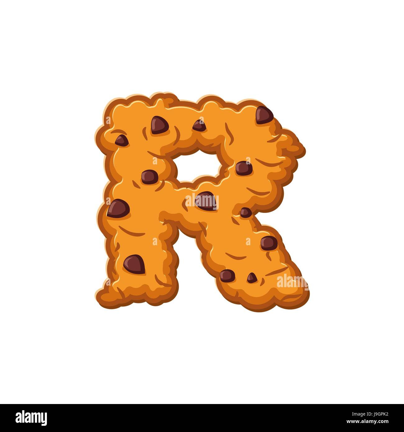 R letter cookies. Cookie font. Oatmeal biscuit alphabet symbol. Food ...
