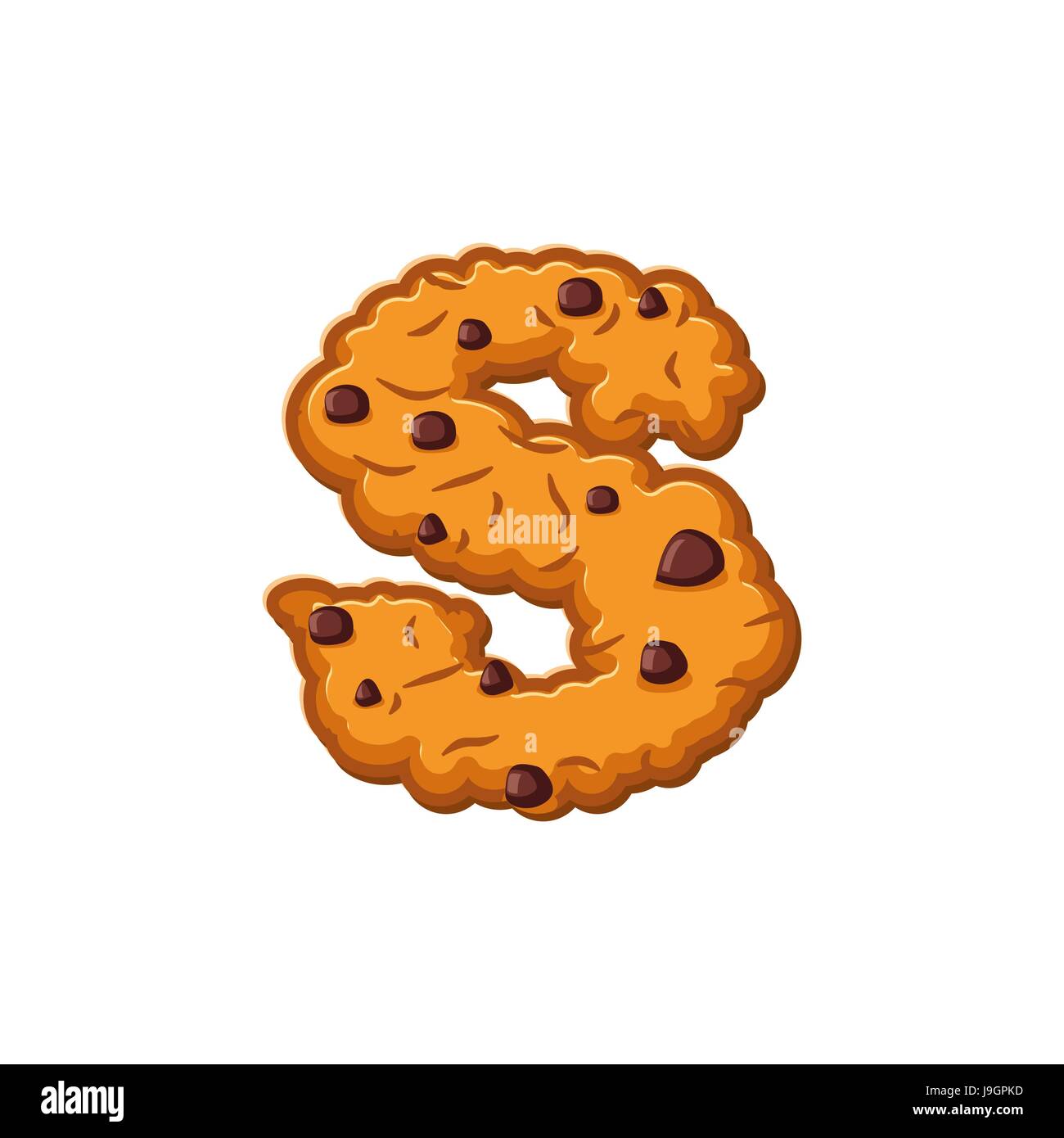 S letter cookies. Cookie font. Oatmeal biscuit alphabet symbol. Food ...