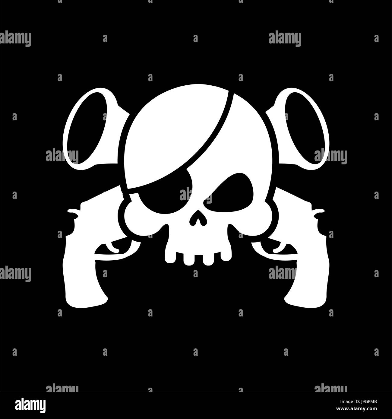 Pirate flag skull. Black Banner filibuster. Head skeleton pirates ...