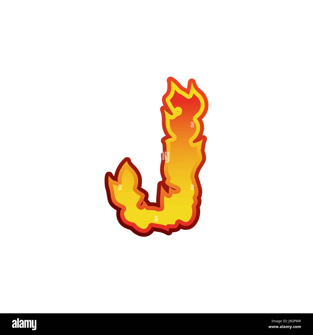 Letter J fire. Flames font lettering. Tattoo alphabet character. fiery ...