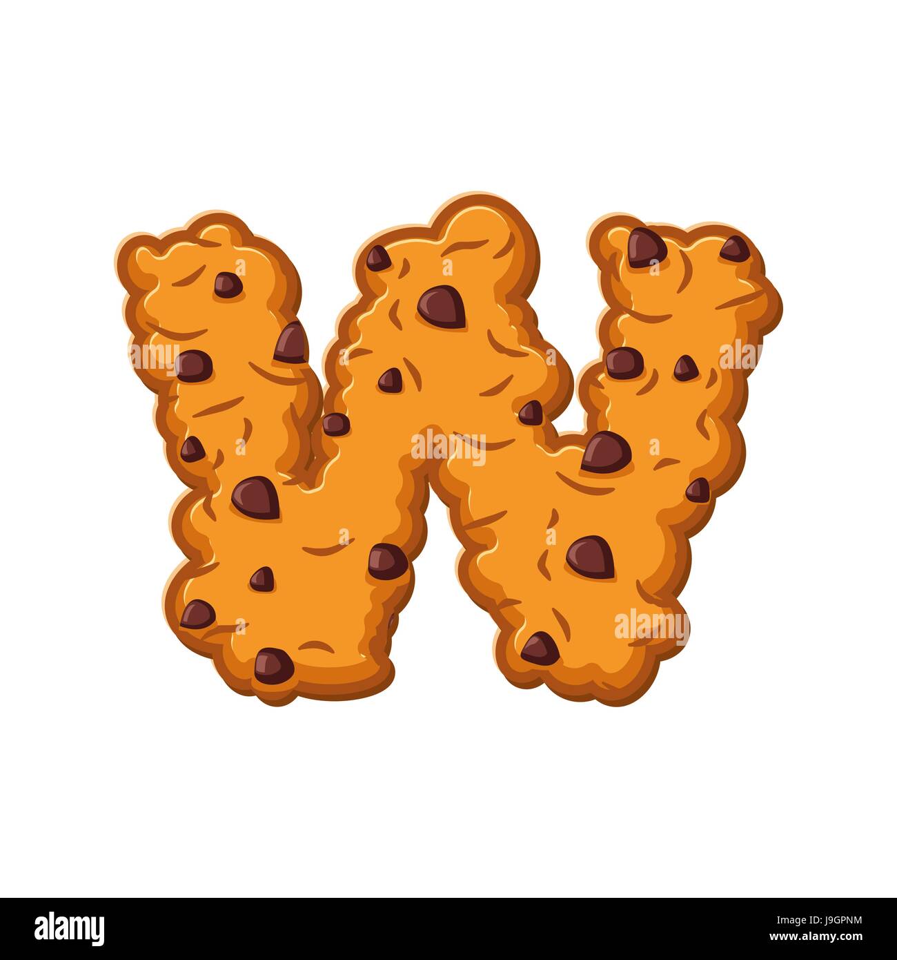 W letter cookies. Cookie font. Oatmeal biscuit alphabet symbol. Food ...