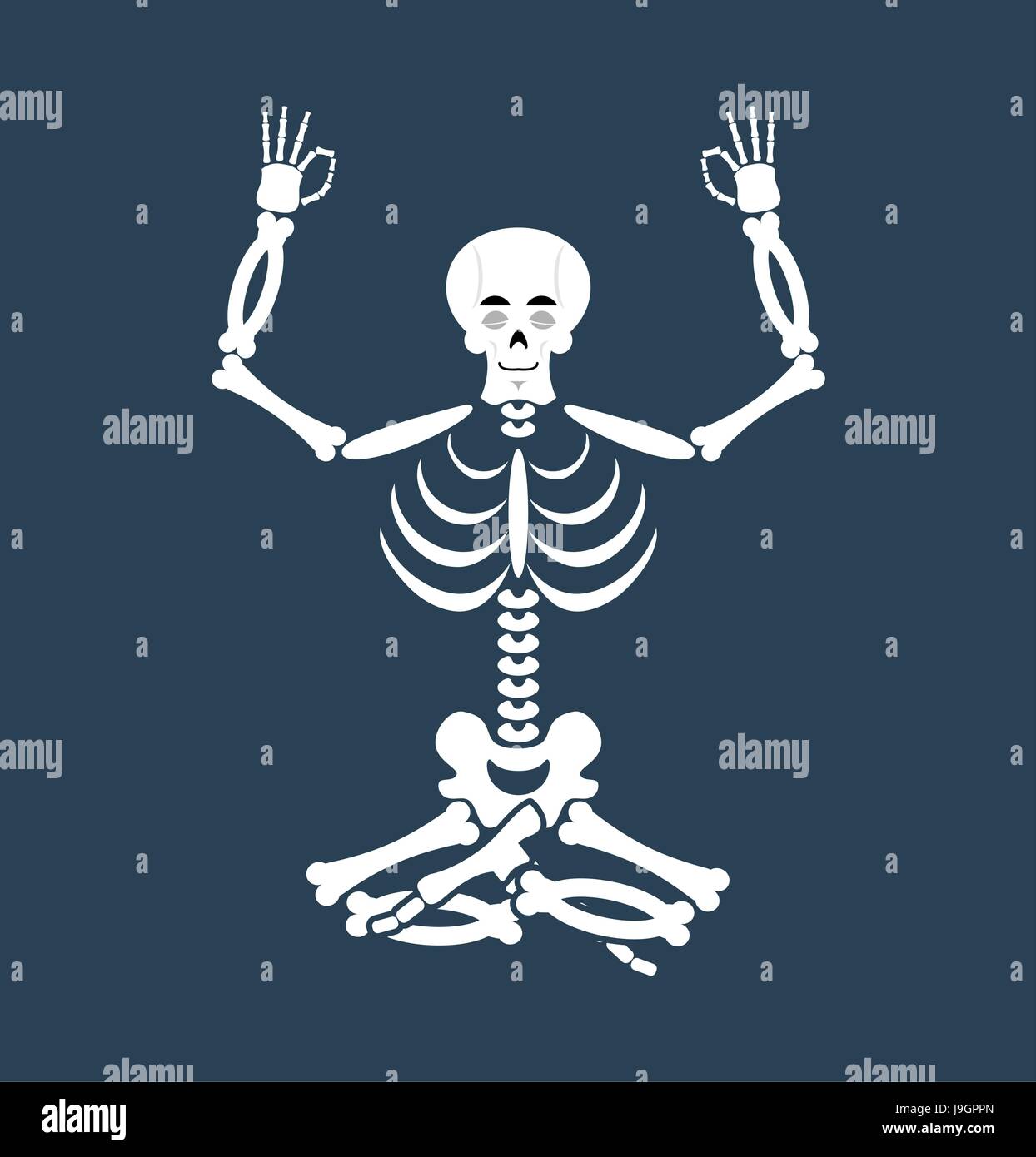 Skeleton yoga. yogi Dead. Zen and relaxation. lotus Pose Stock Vector ...