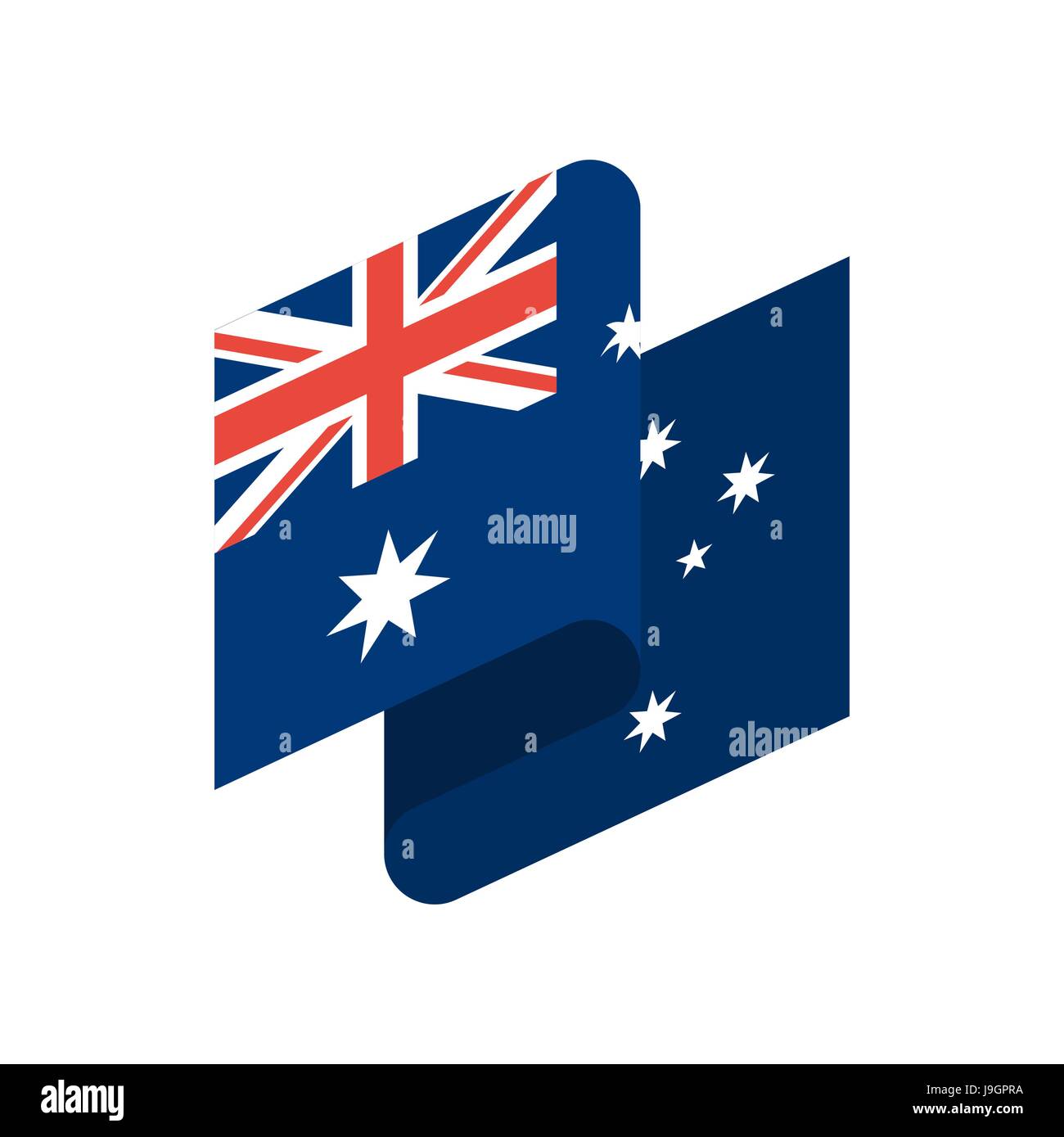 Australia flag ribbon isolated. Australian tape banner. National symbol ...