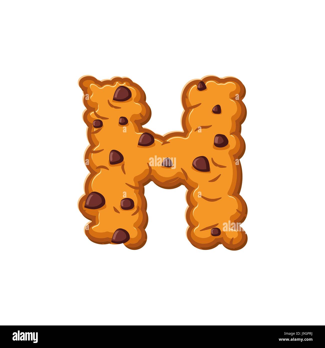 H letter cookies. Cookie font. Oatmeal biscuit alphabet symbol. Food ...