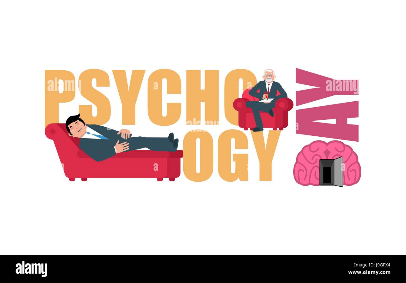 Psychology day. Consultation of psychotherapist. Postcard for holiday ...