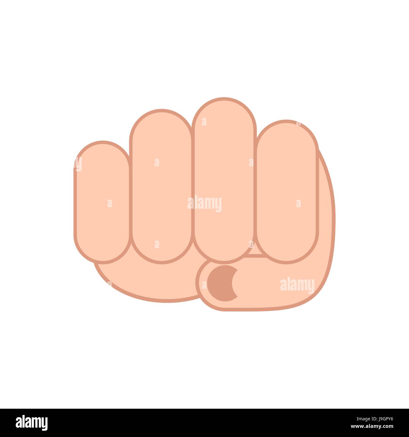 Fist isolated Punch man's hand on white background Stock Vector Image ...