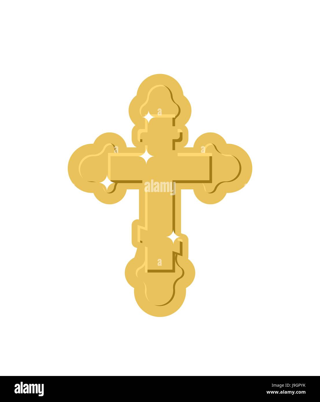 Golden Cross Isolated. Orthodox symbol of gold Stock Vector Image & Art ...
