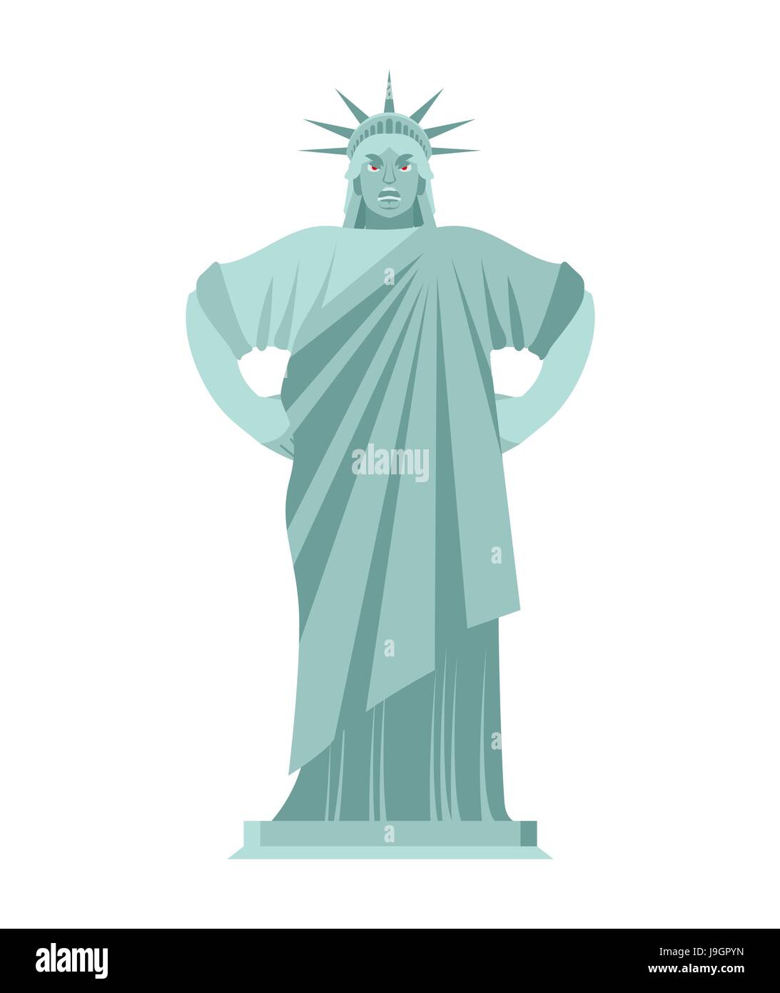Statue of Liberty Angry. aggressive landmark America. Sculpture ...