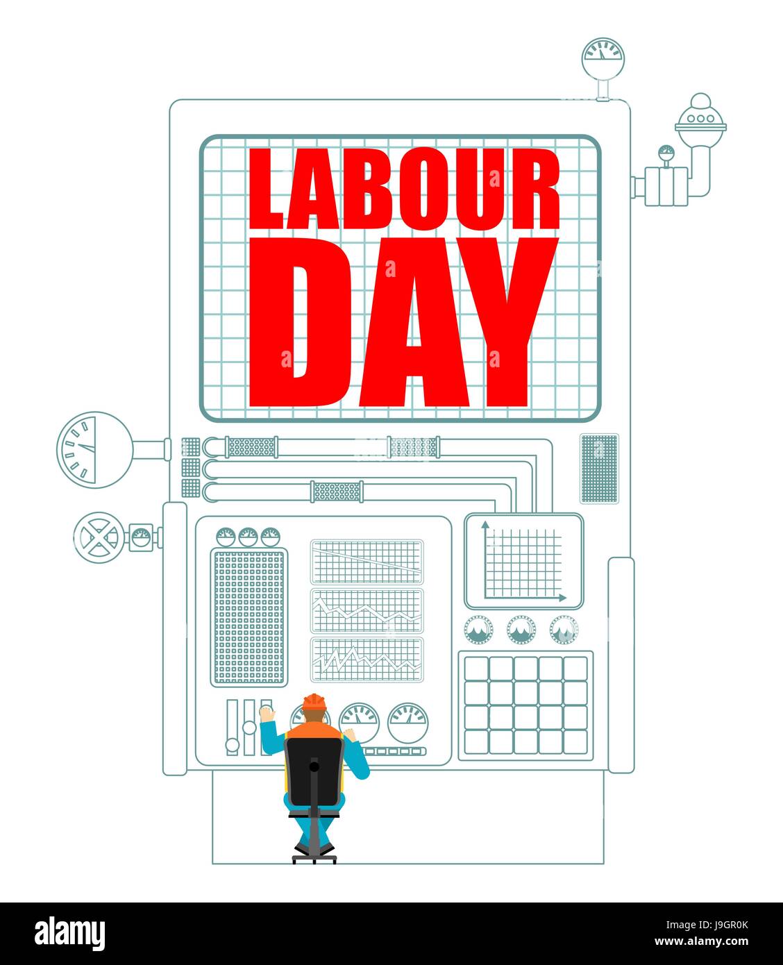 Labor Day. Worker in helmet at work. International Workers' Day ...