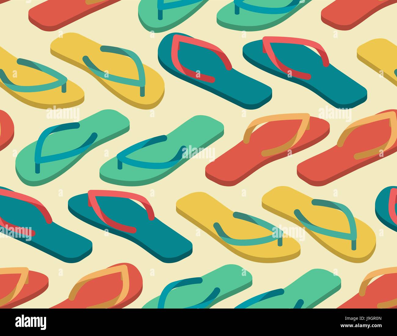 slippers seamless pattern. Summer shoes ornament. Beach Boots ...
