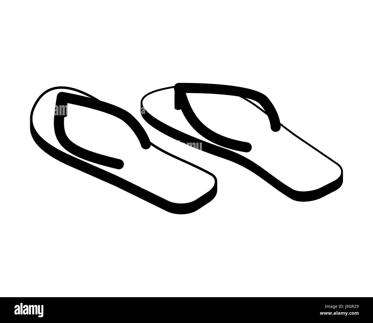 Slippers Clipart Black And White