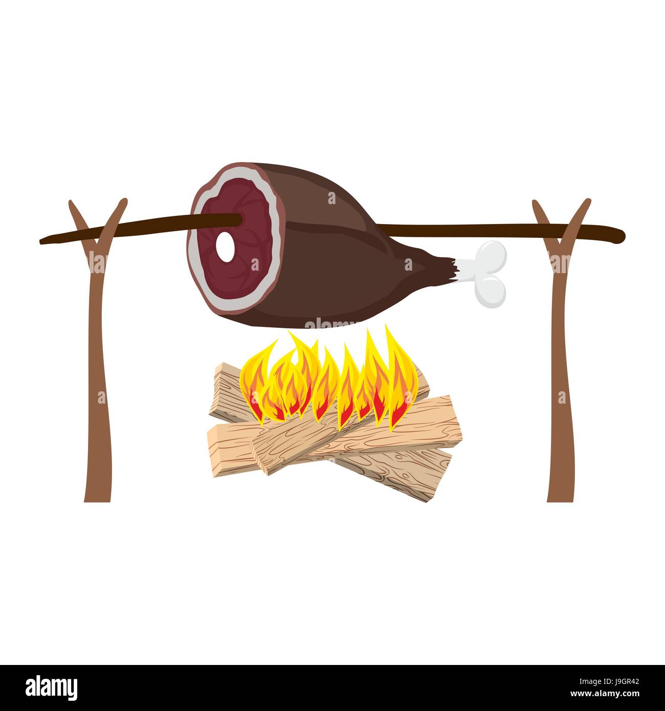 Spit roasting Stock Vector Images - Alamy