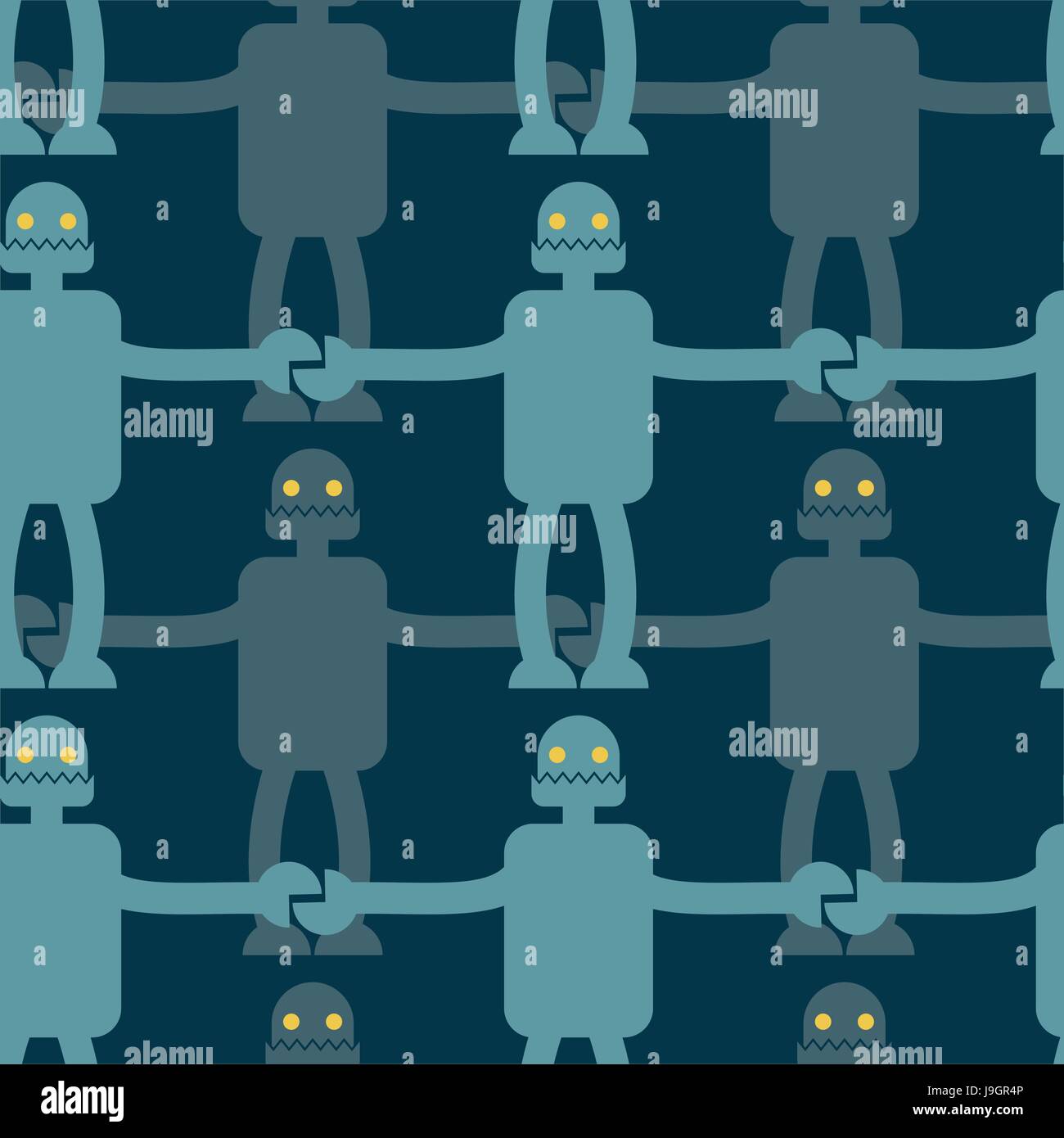 Friendly Robot seamless pattern. Retro toy background. Texture Vintage ...