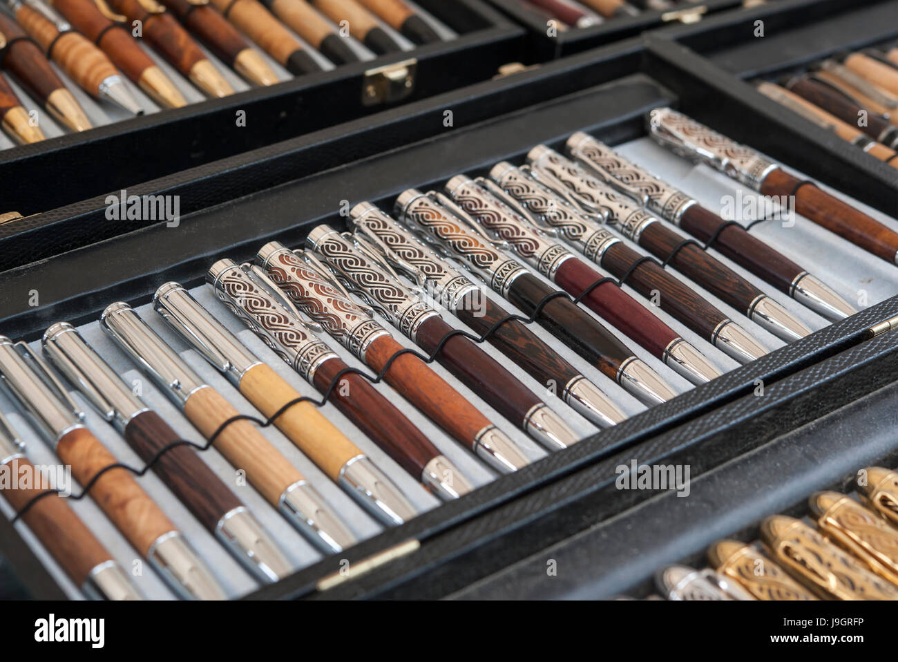 A set of wooden ballpoint pen Stock Photo - Alamy