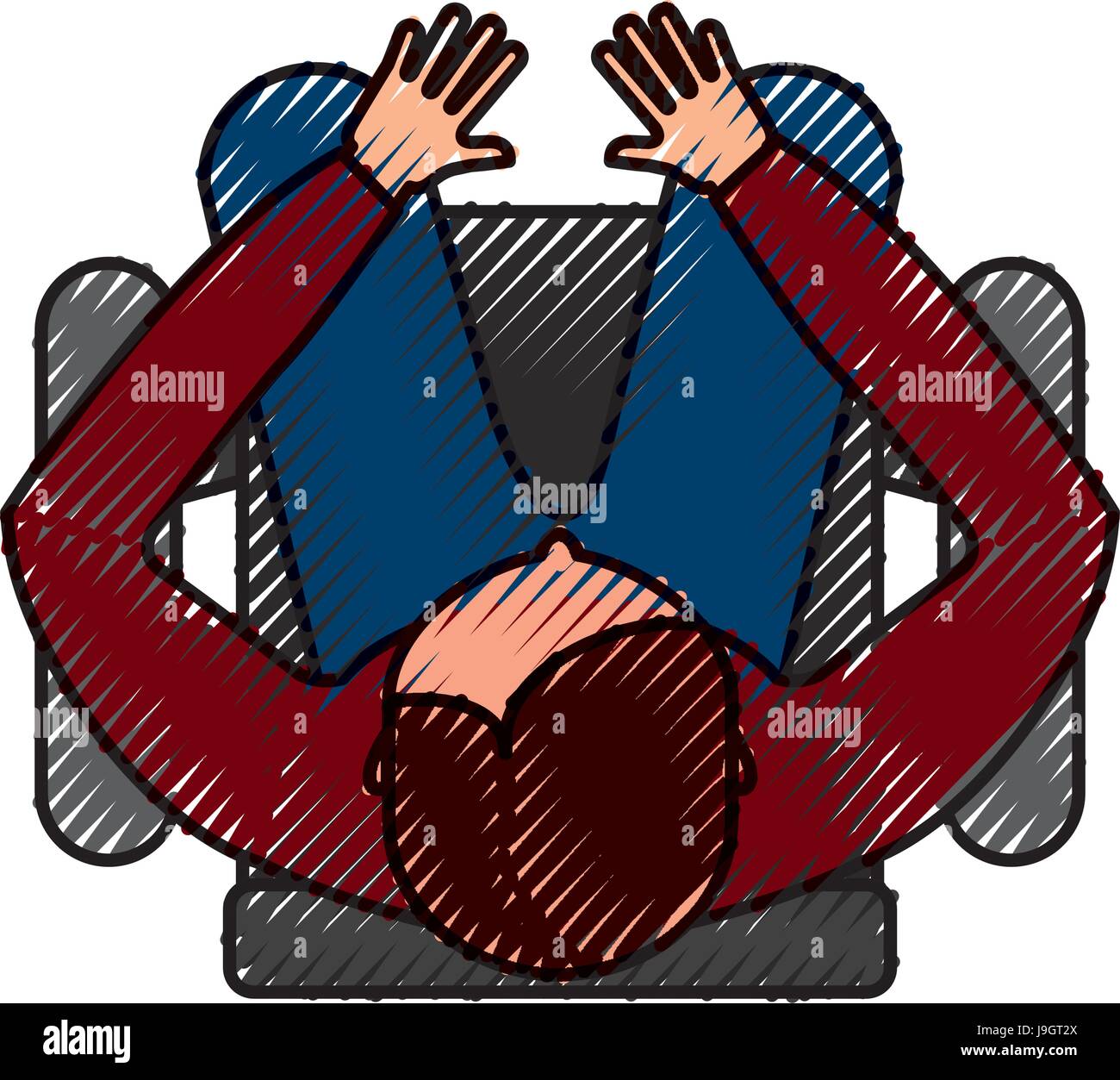 top view man sitting cartoon Stock Vector Image & Art - Alamy