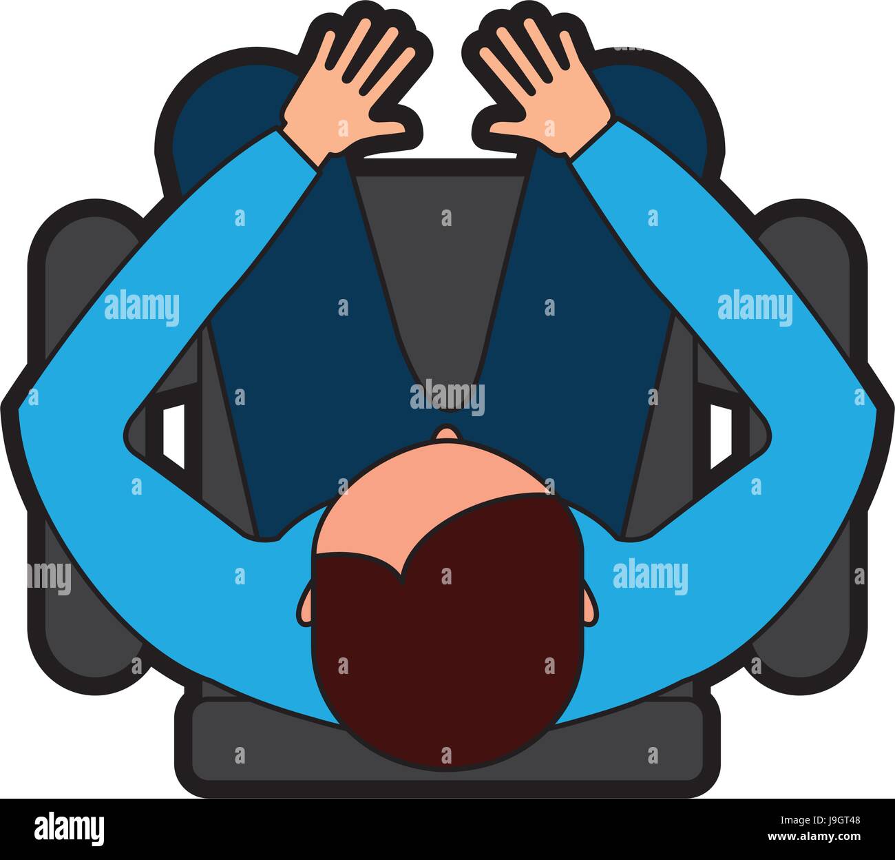 top view man sitting cartoon Stock Vector Image & Art - Alamy