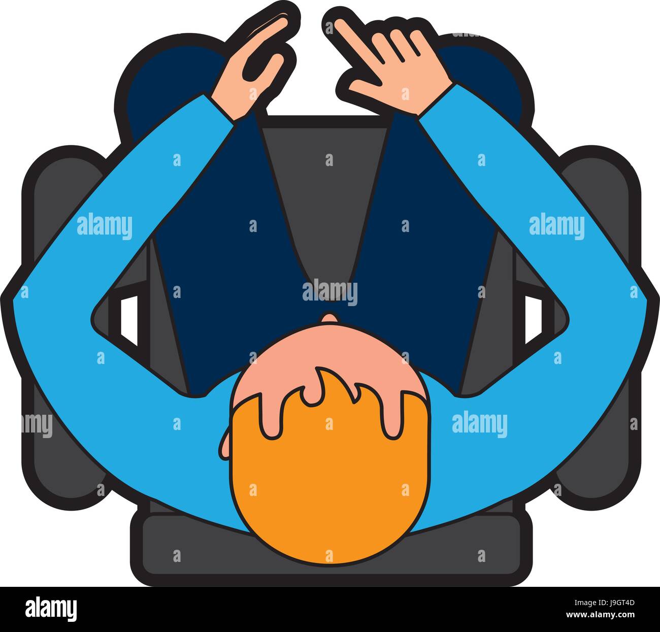 top view man sitting cartoon Stock Vector Image & Art - Alamy