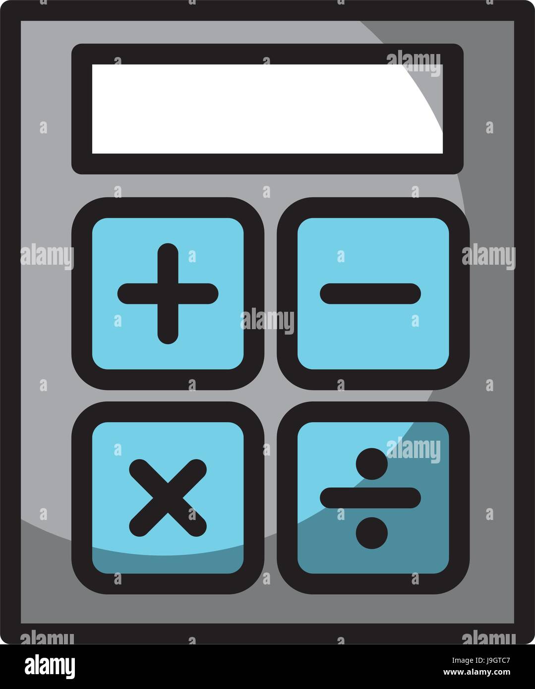 Calculator cartoon grey illustration Stock Vector Images - Alamy