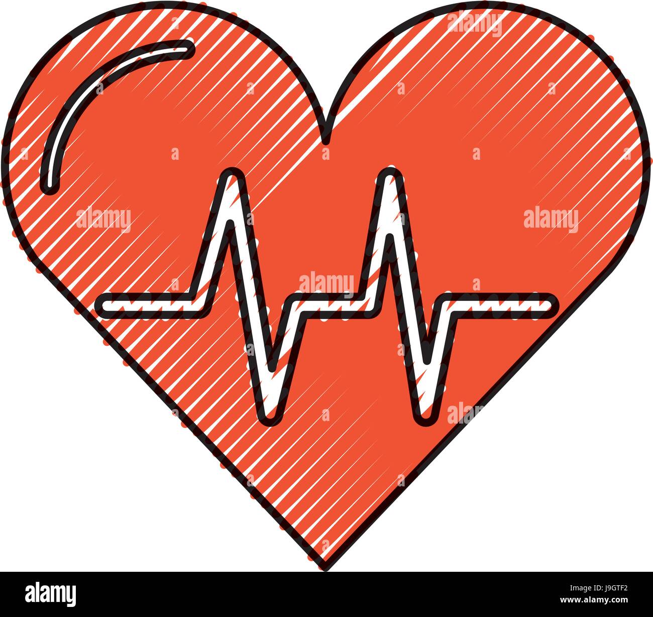 scribble heart beat pulse Stock Vector Image & Art - Alamy