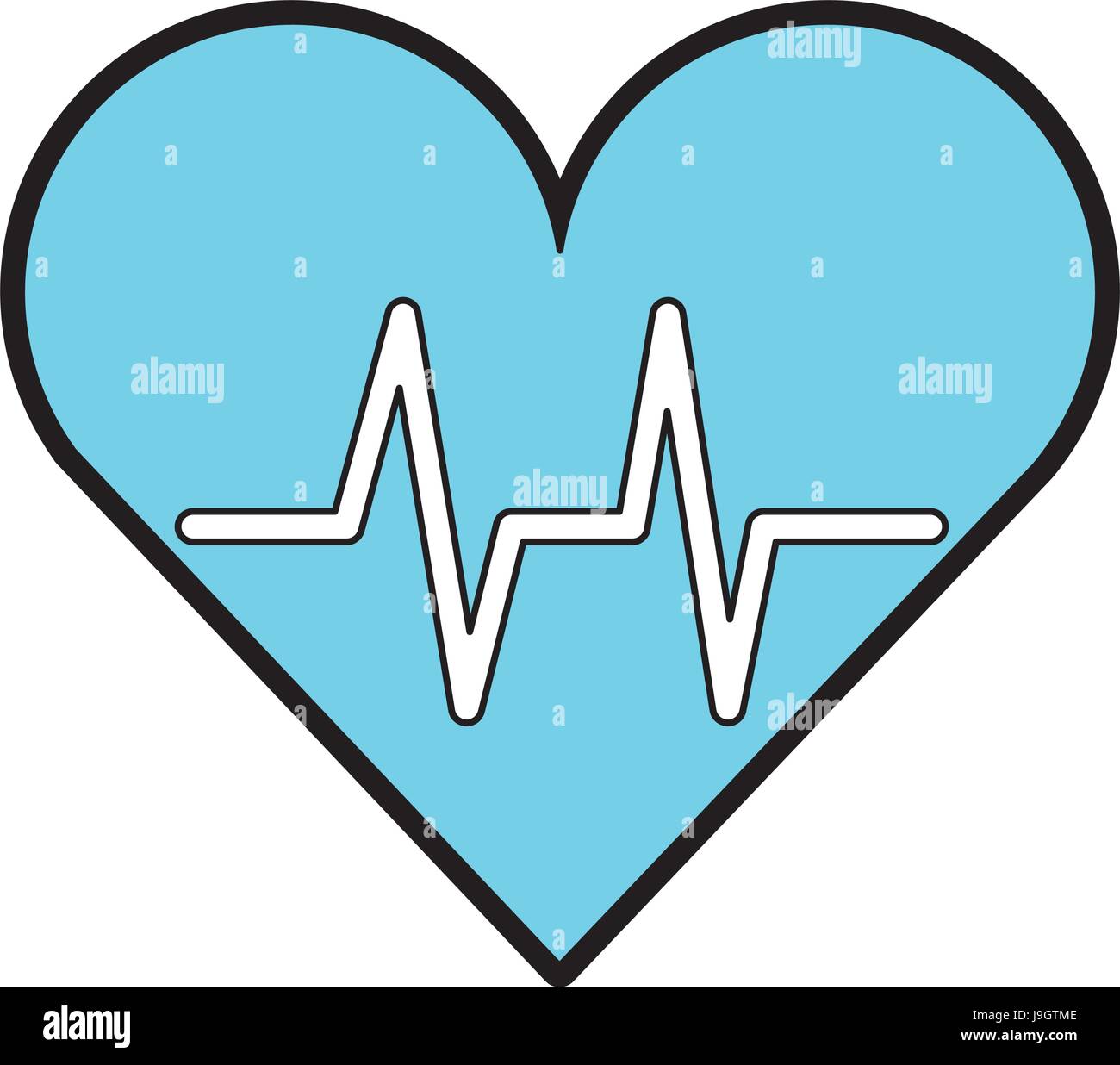 blue heart beat pulse Stock Vector Image & Art - Alamy